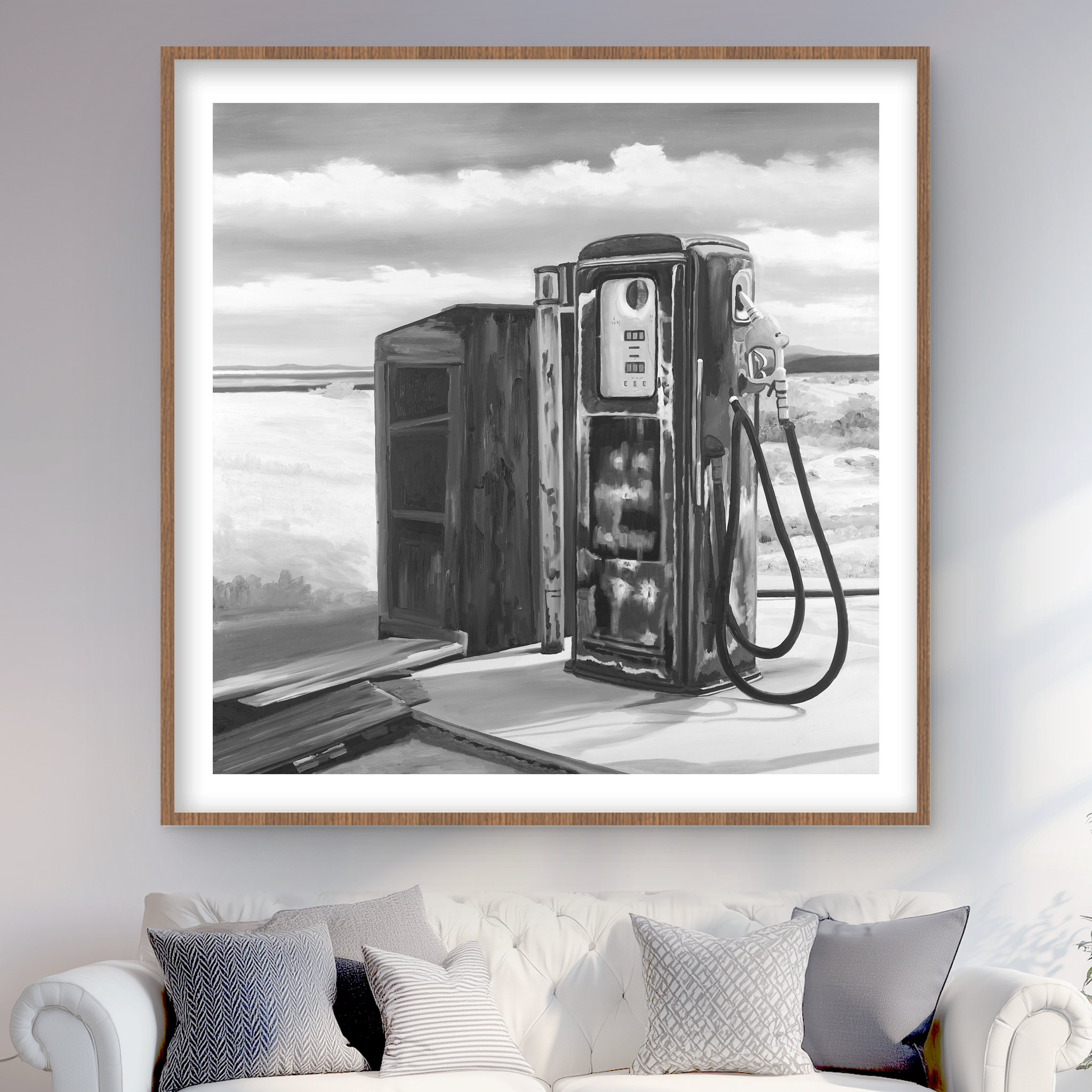 Lark Manor™ Old Gas Pump Still Life Monochrome Print | Framed Decor ...