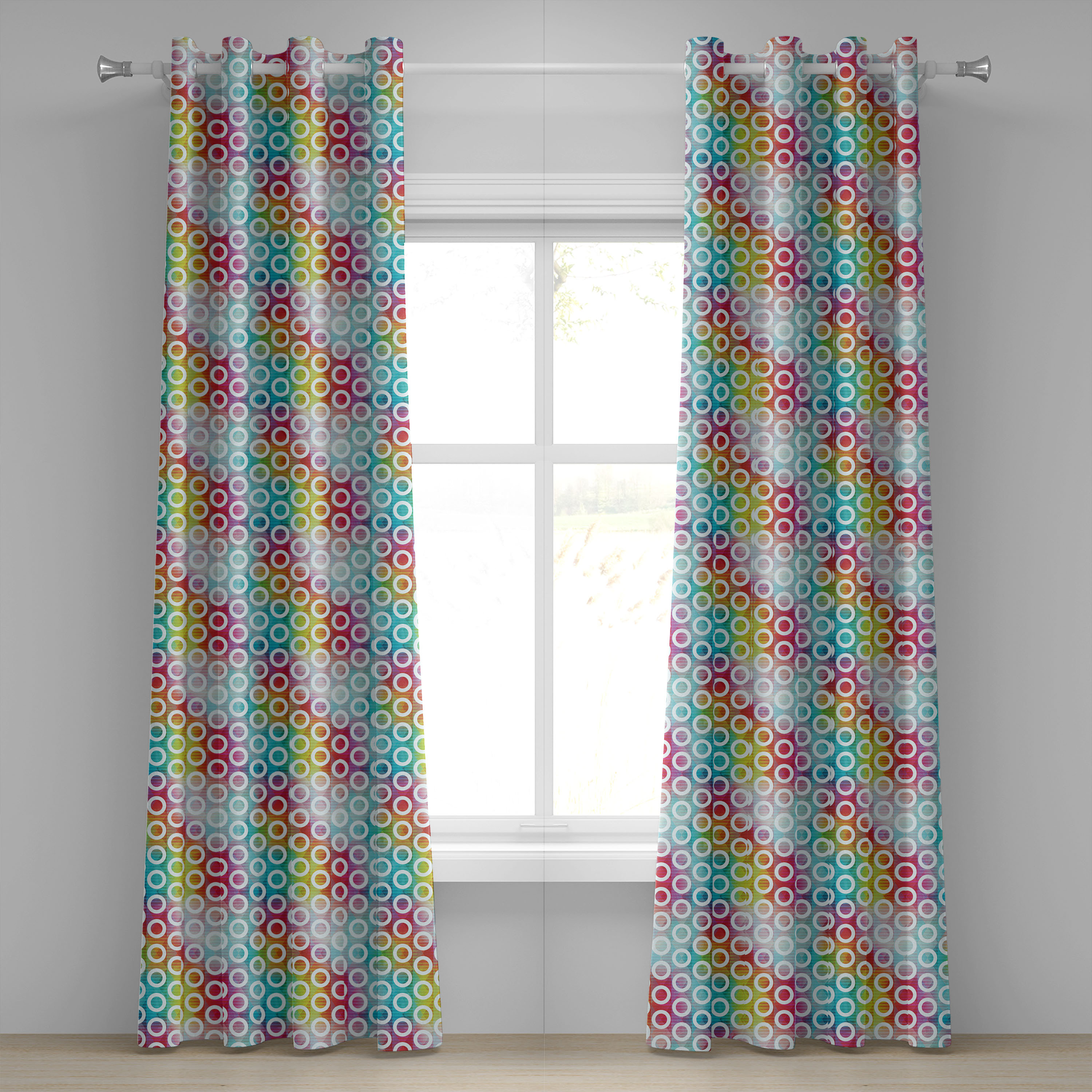 East Urban Home Digital Grommet Curtain Decorative 2-Panel Window ...