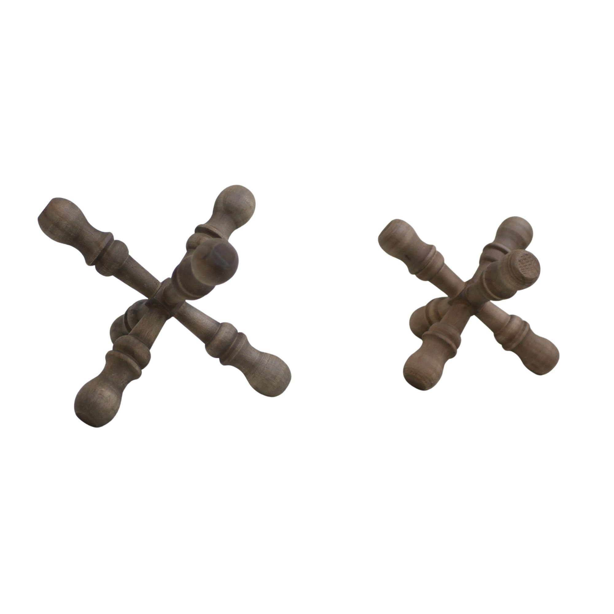 Alcott Hill® VIP Wood 8.66 in. Brown Turned Spindle Table Decor Set of ...