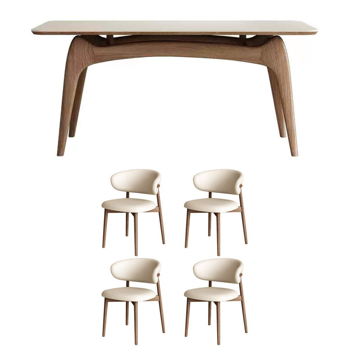 A Zoetic Home Solid wood rock table home simple dining table | Wayfair