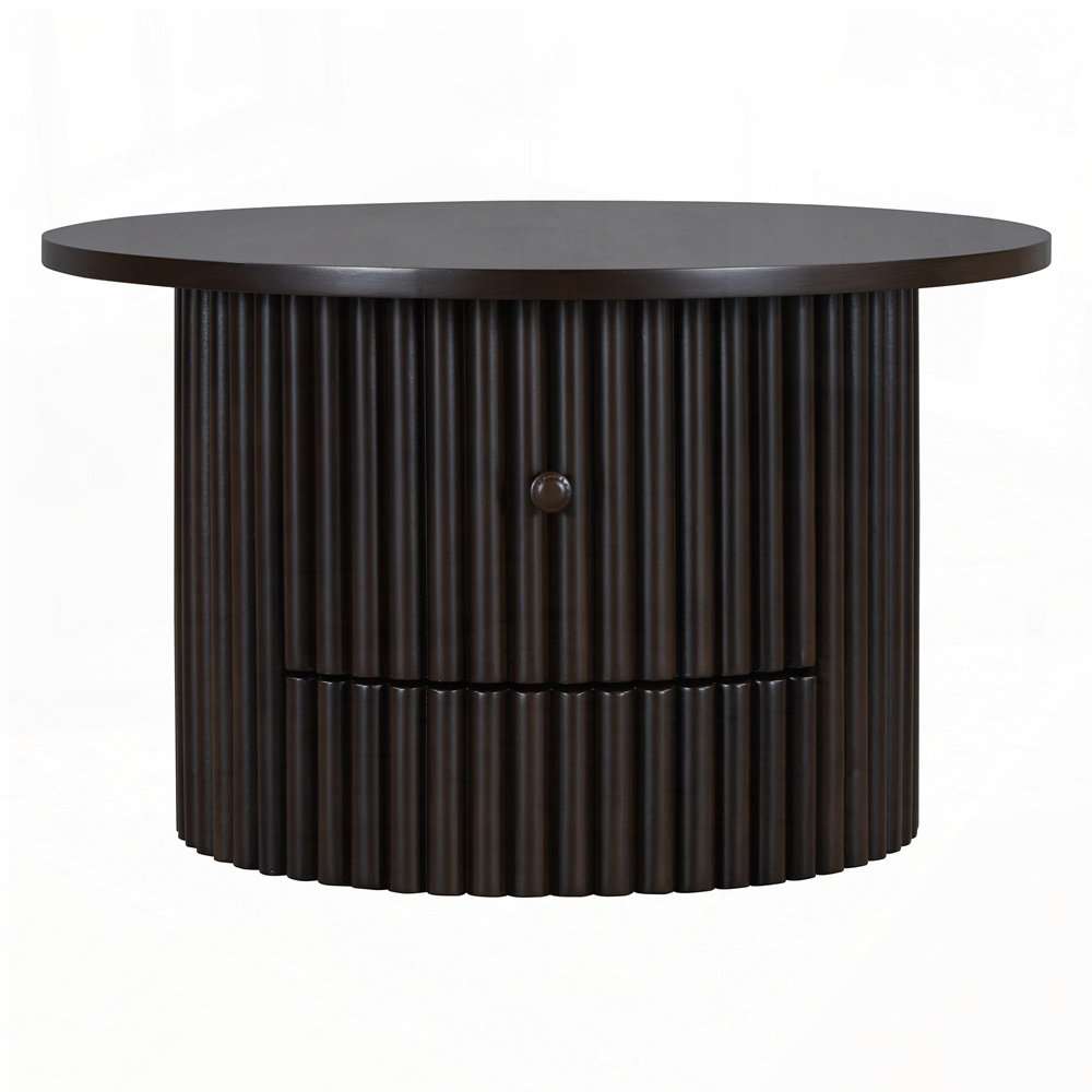 Dakota Fields Center Table with Vertical Slat Base | Wayfair