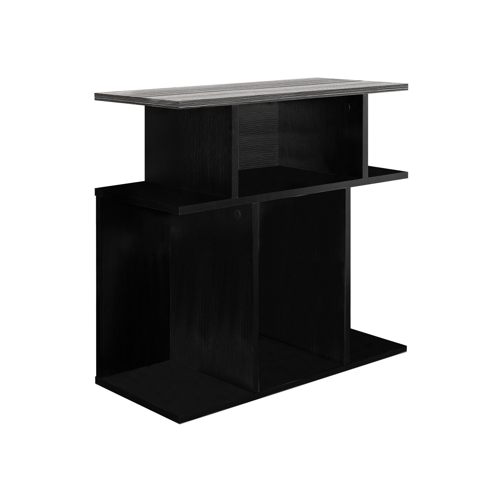 Ebern Designs Three Tiered Console Table - Black And Grey Laminate, 6 ...