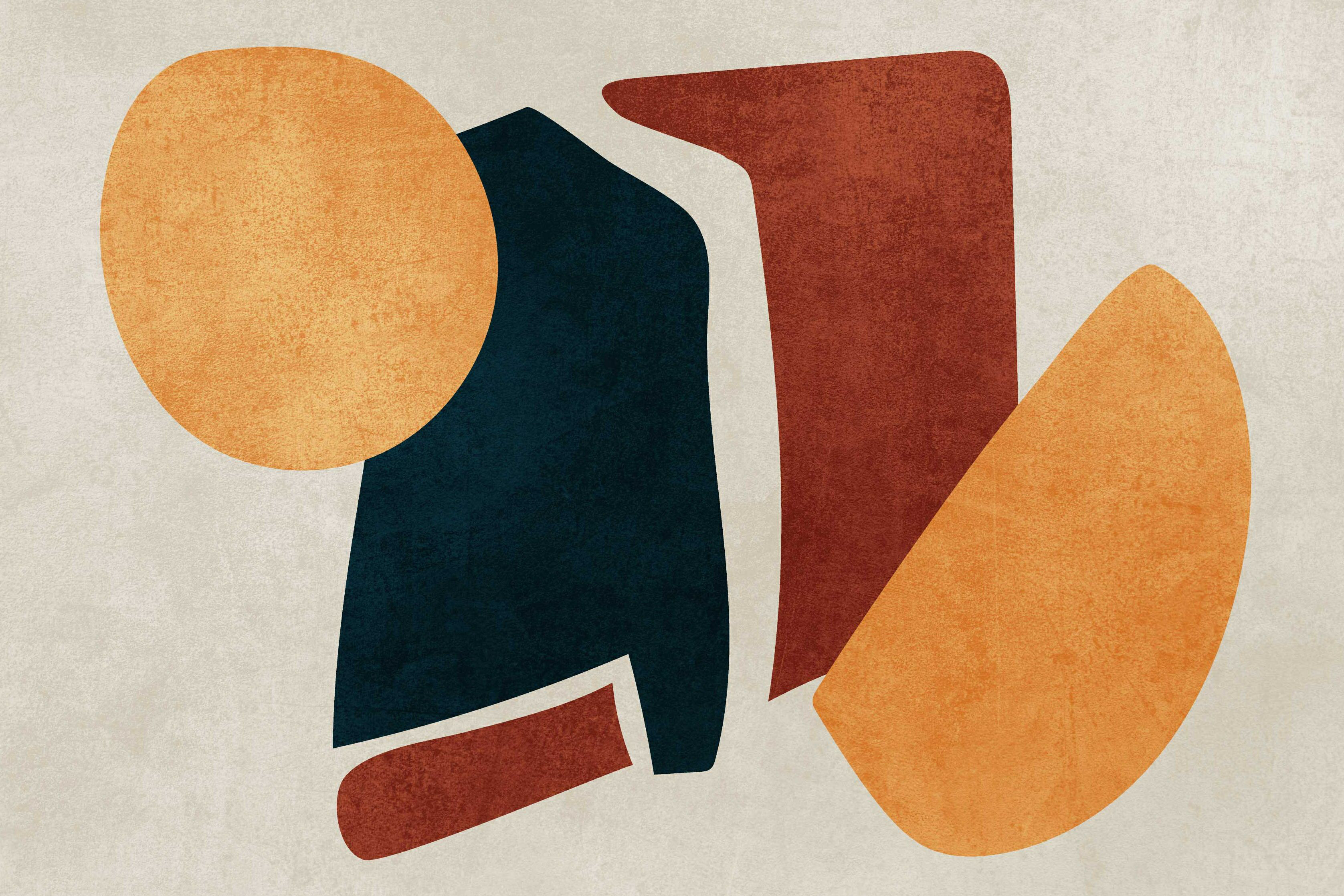 George Oliver Irregular Geometrical Shapes by - Wrapped Canvas Painting ...