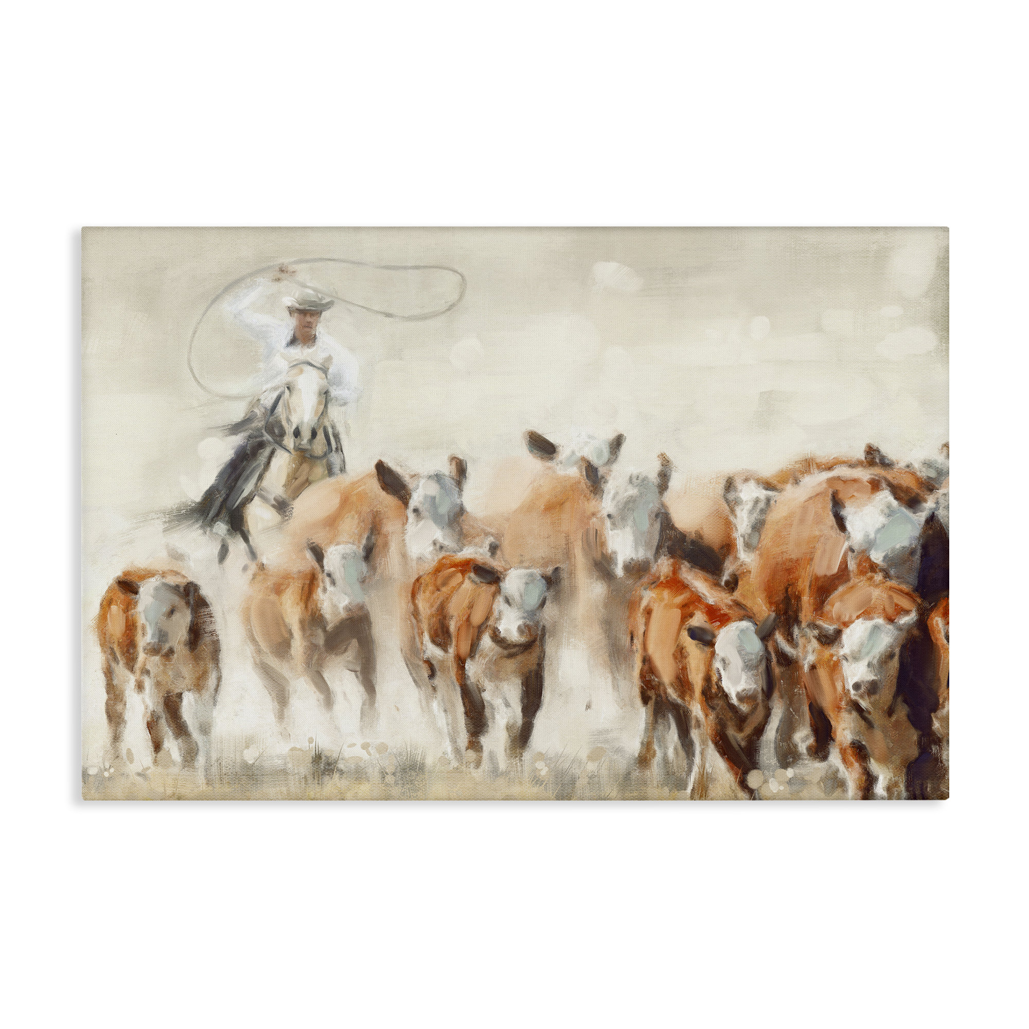 Union Rustic Cowboy Cattle Roundup Canvas Wall Art by Nina Blue | Wayfair