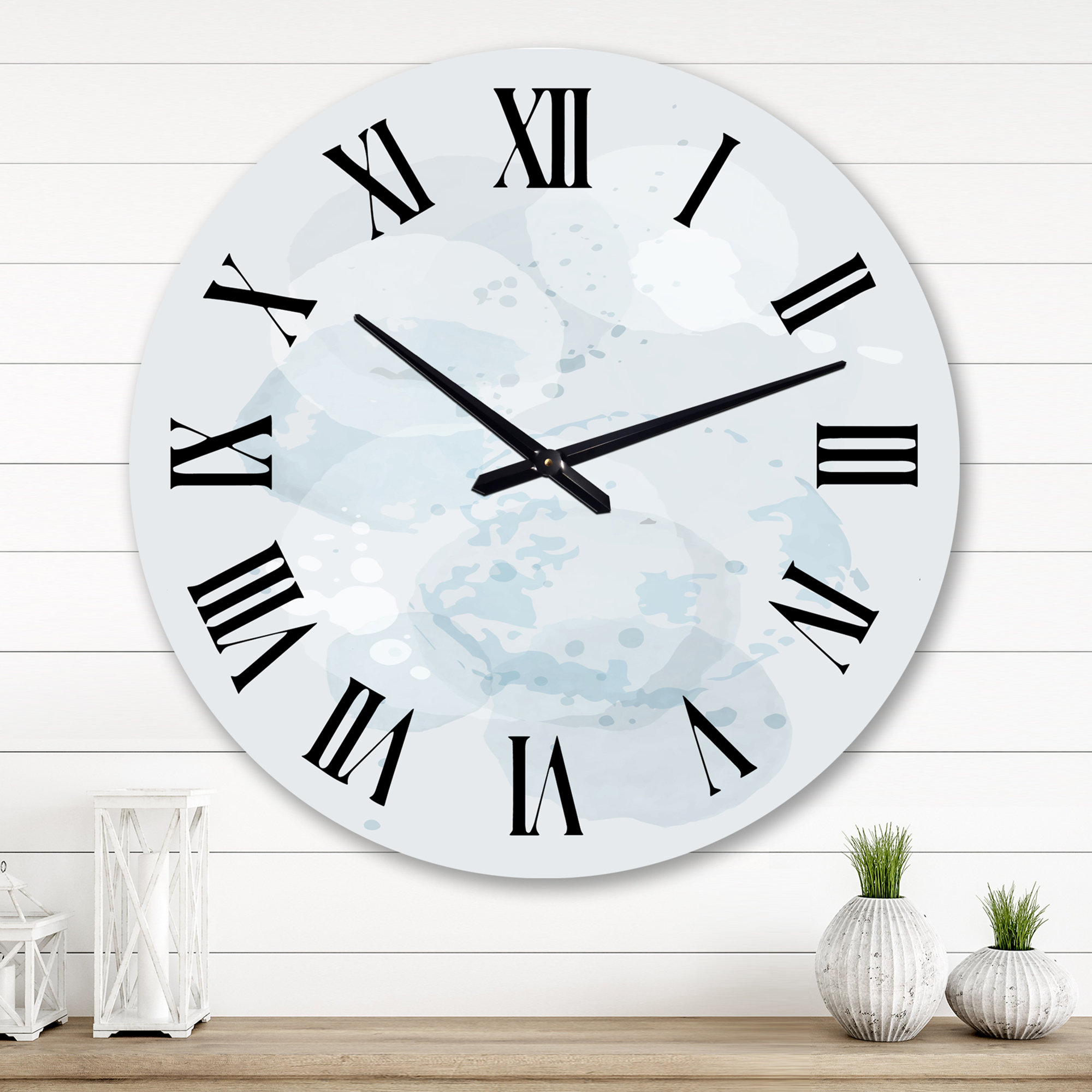 East Urban Home Bohemian Pastel Shape Composition II Wall Clock | Wayfair