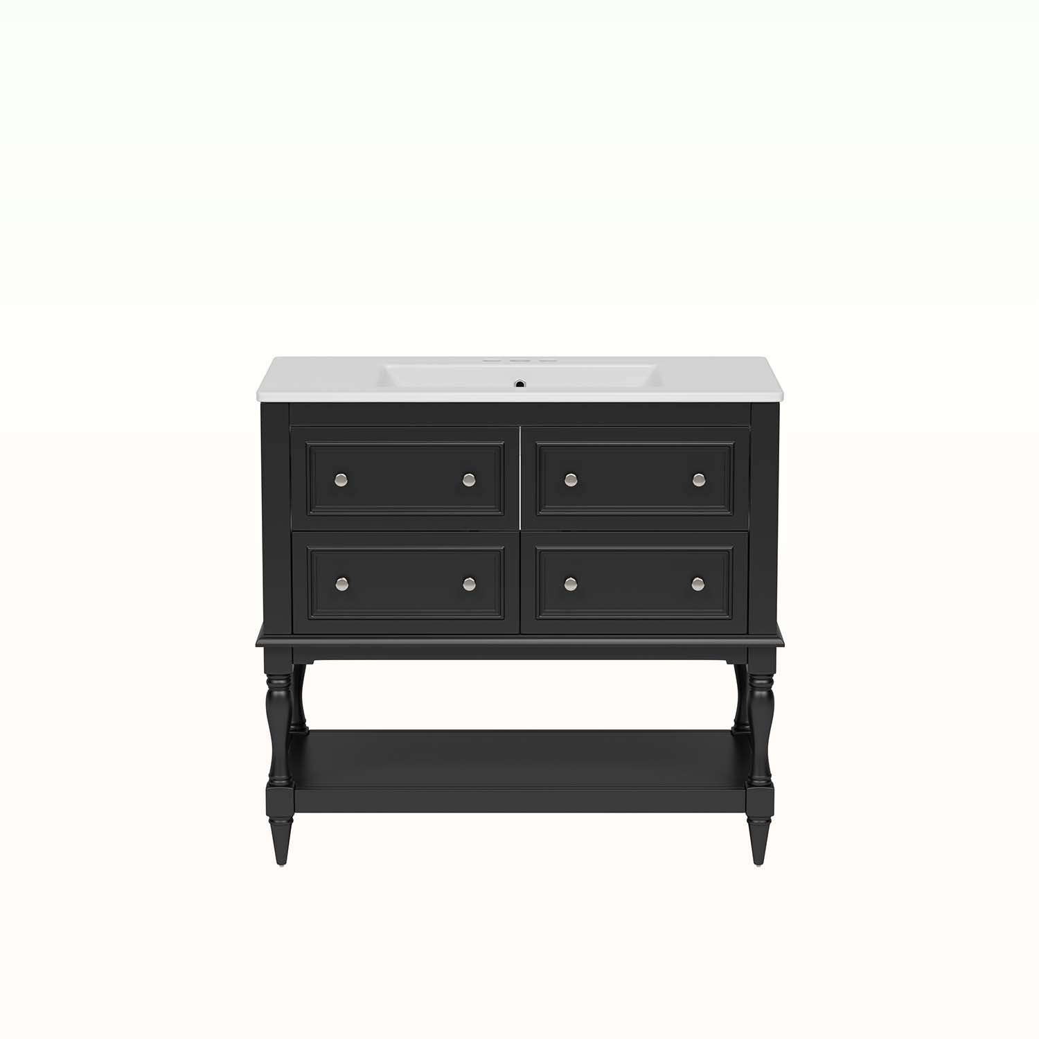 Canora Grey Free Standing Vanity Set with 4 Drawers,with Sink Combo ...