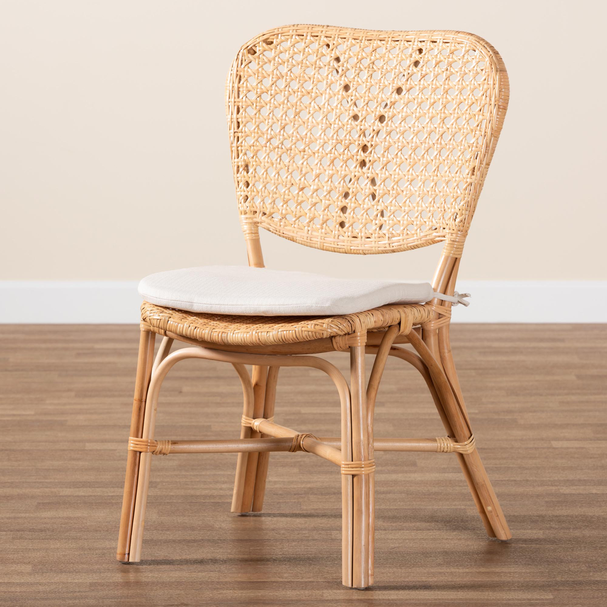 Bayou Breeze Naida Rattan Parsons Chair in Brown | Wayfair