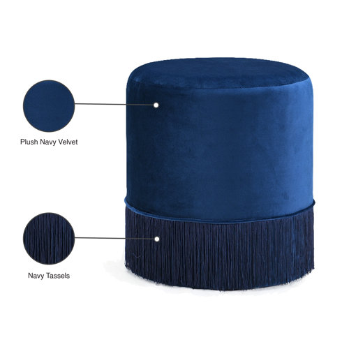 Mercer41 Cidnie 15.5" Wide Velvet Round Standard Ottoman & Reviews ...