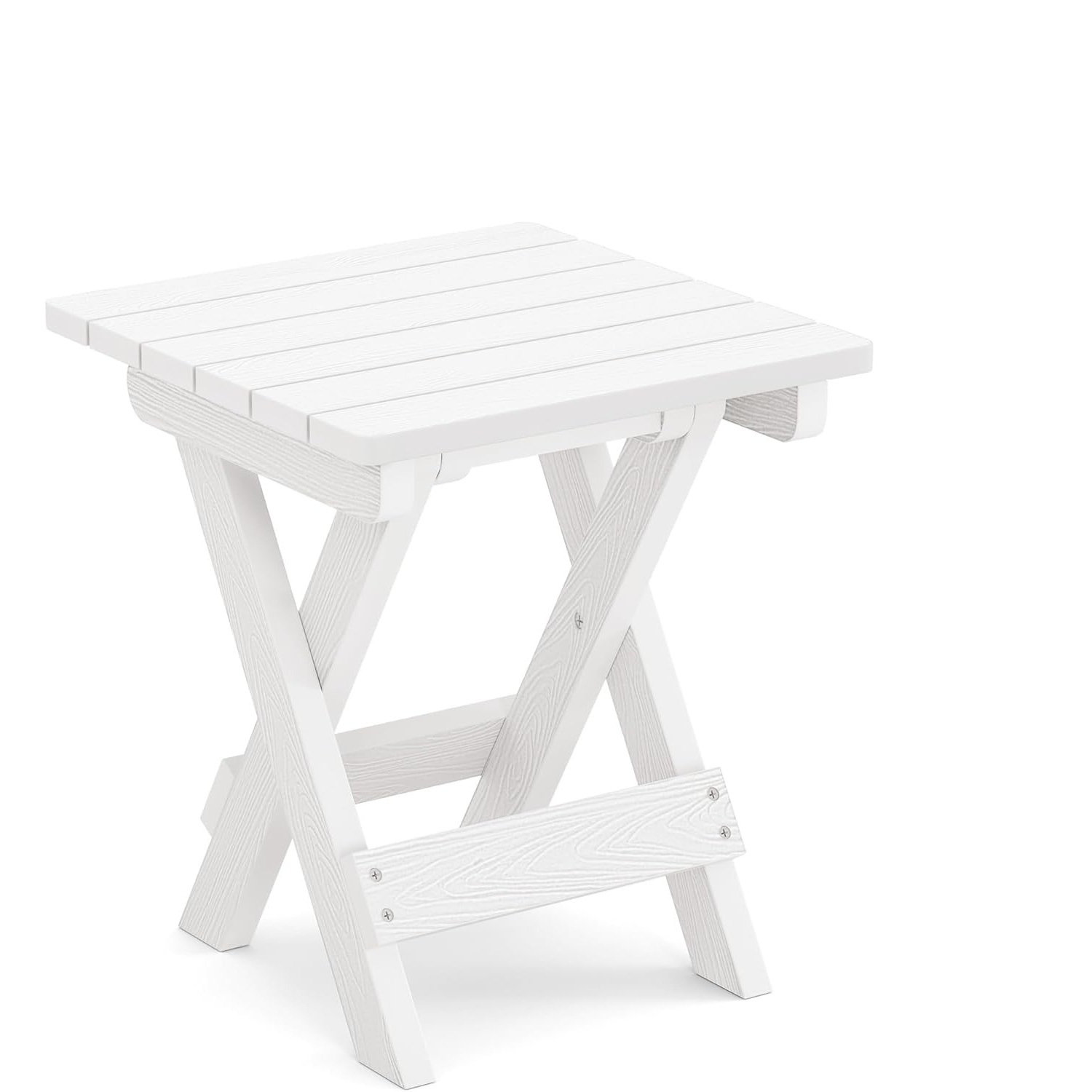 Ebern Designs Small Folding Side Table, HDPS Outside End Table For ...