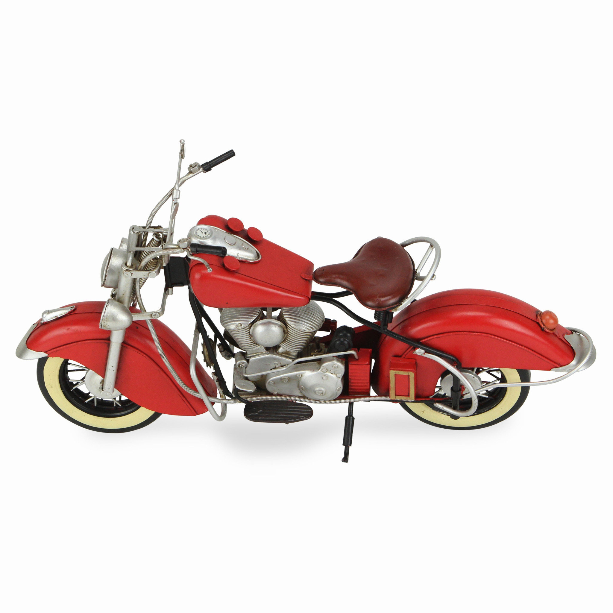 Red Barrel Studio® 8" Red and Silver Metal Hand Painted Model ...
