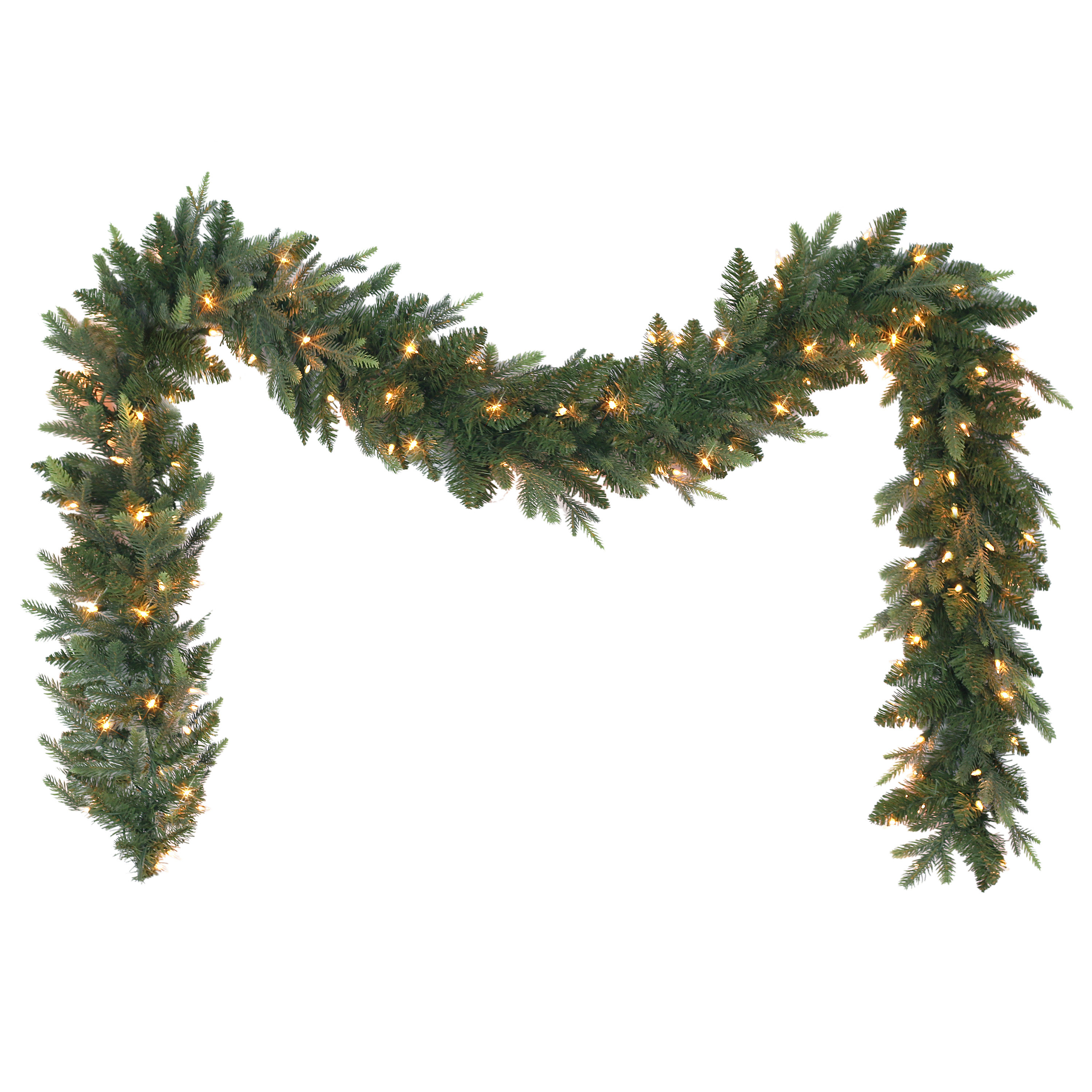 The Holiday Aisle® 9 Ft X 10" Pre-Lit Balsam Fir Garland & Reviews ...
