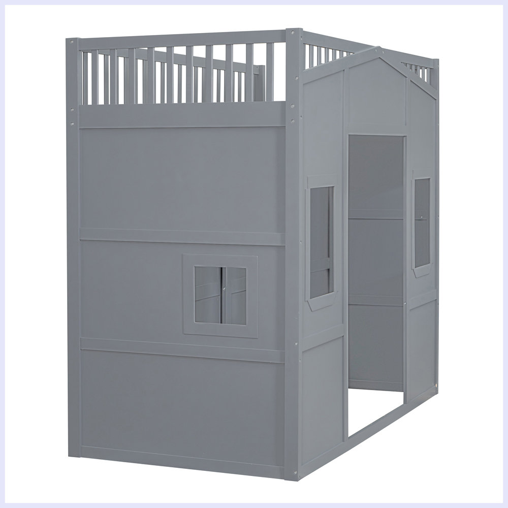 Harriet Bee Modern House Loft Bed With Ladder and Wardrobe - Wayfair Canada