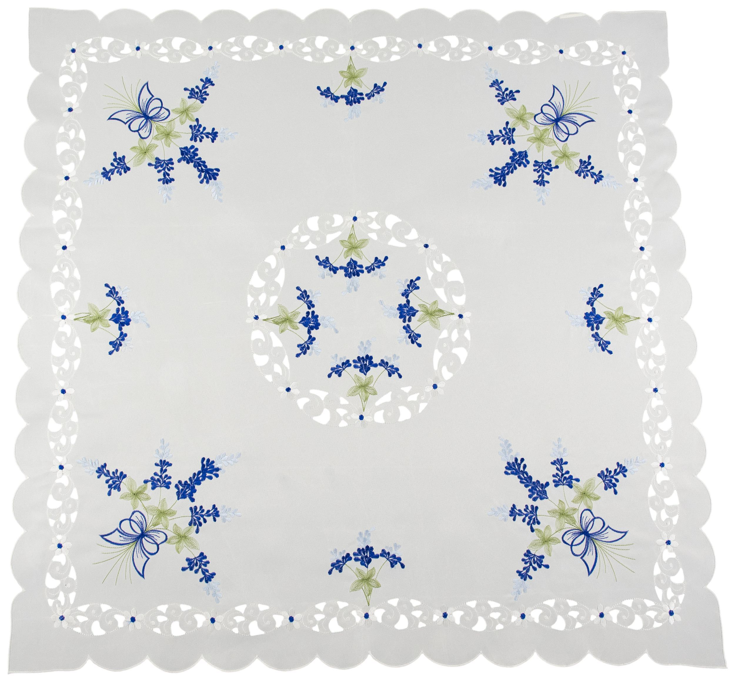 August Grove® Blue Bonnet Table Topper (33" Square) | Wayfair