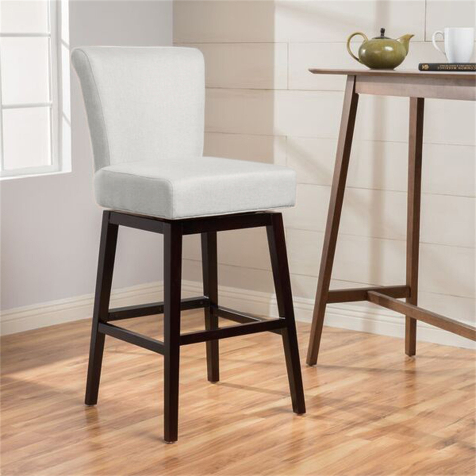 Latitude Run® Swivel Stools, Wood Frame,Fabric Sponge Cushion And ...