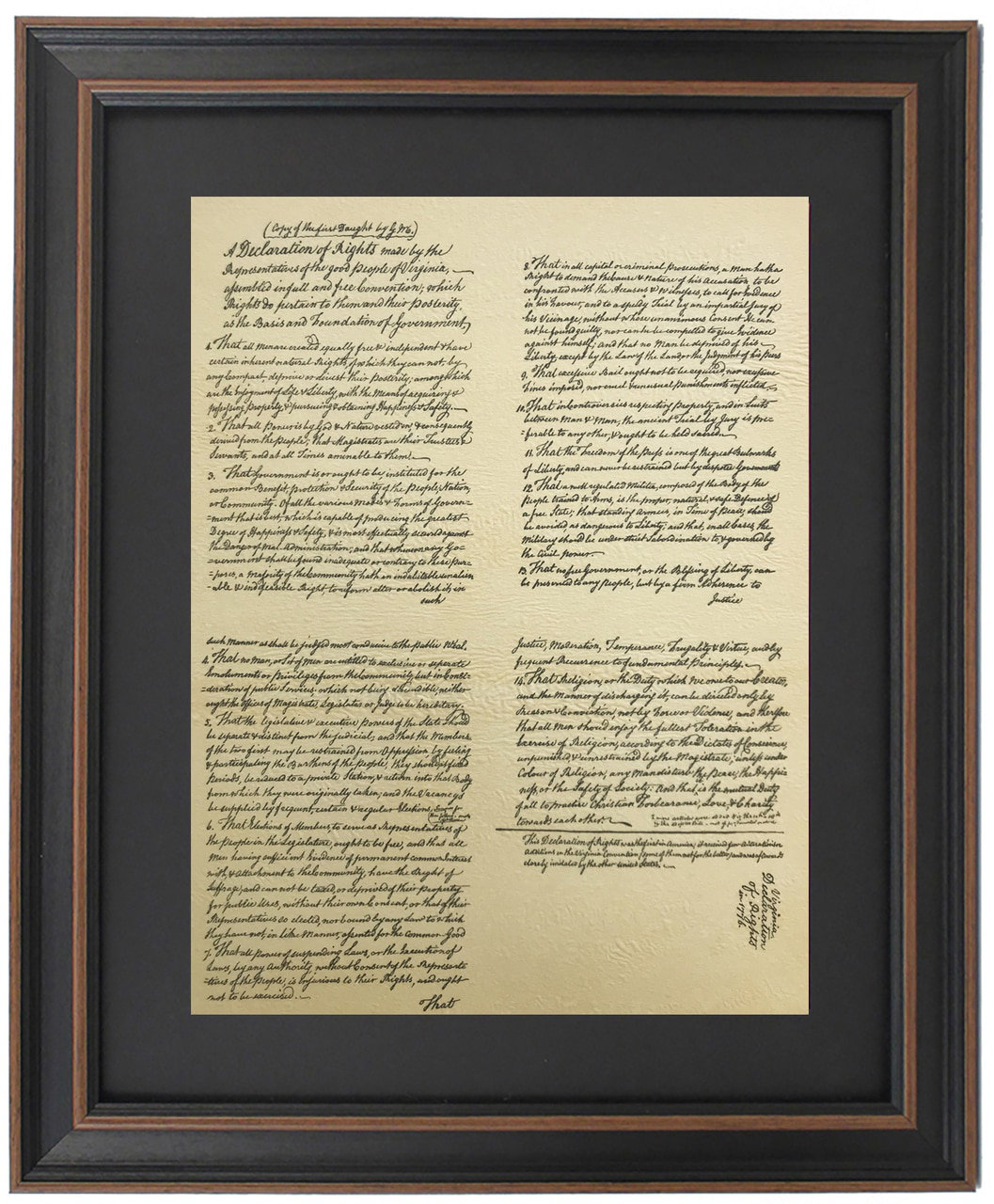 Alcott Hill® First Draft of Virginia Declaration of Rights | Framed ...