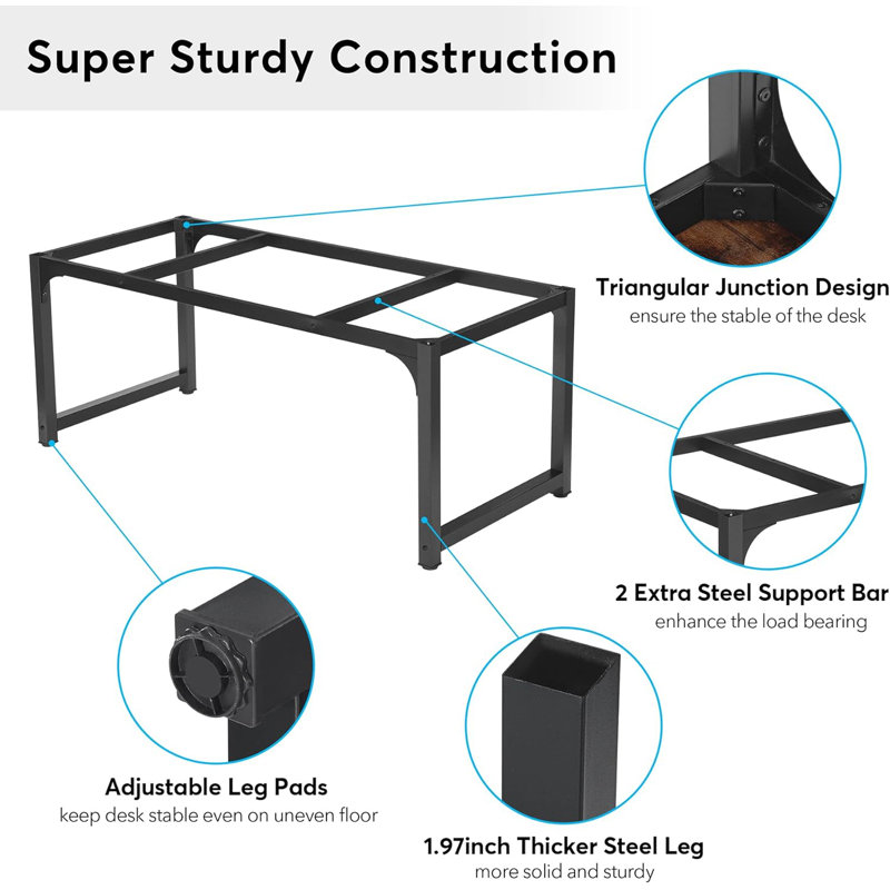 Borough Wharf Adren 160cm W Rectangle Computer Desk | Wayfair.co.uk