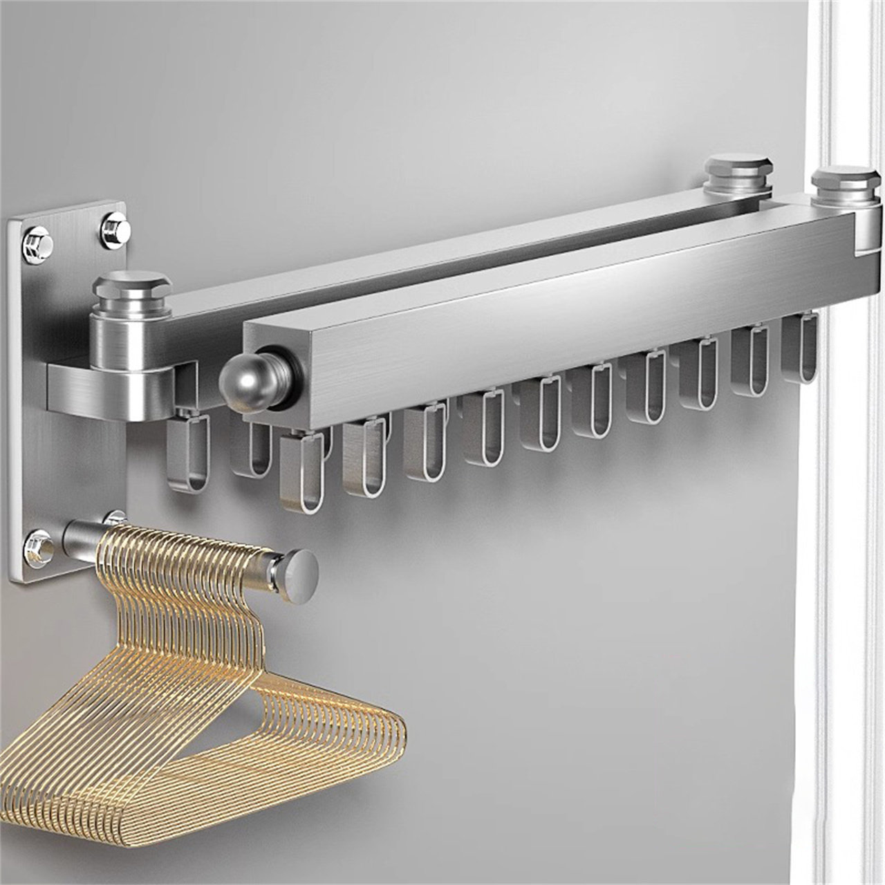 Thrones Designs Foldable Stainless Steel Drying Rack For Balcony, Wall ...