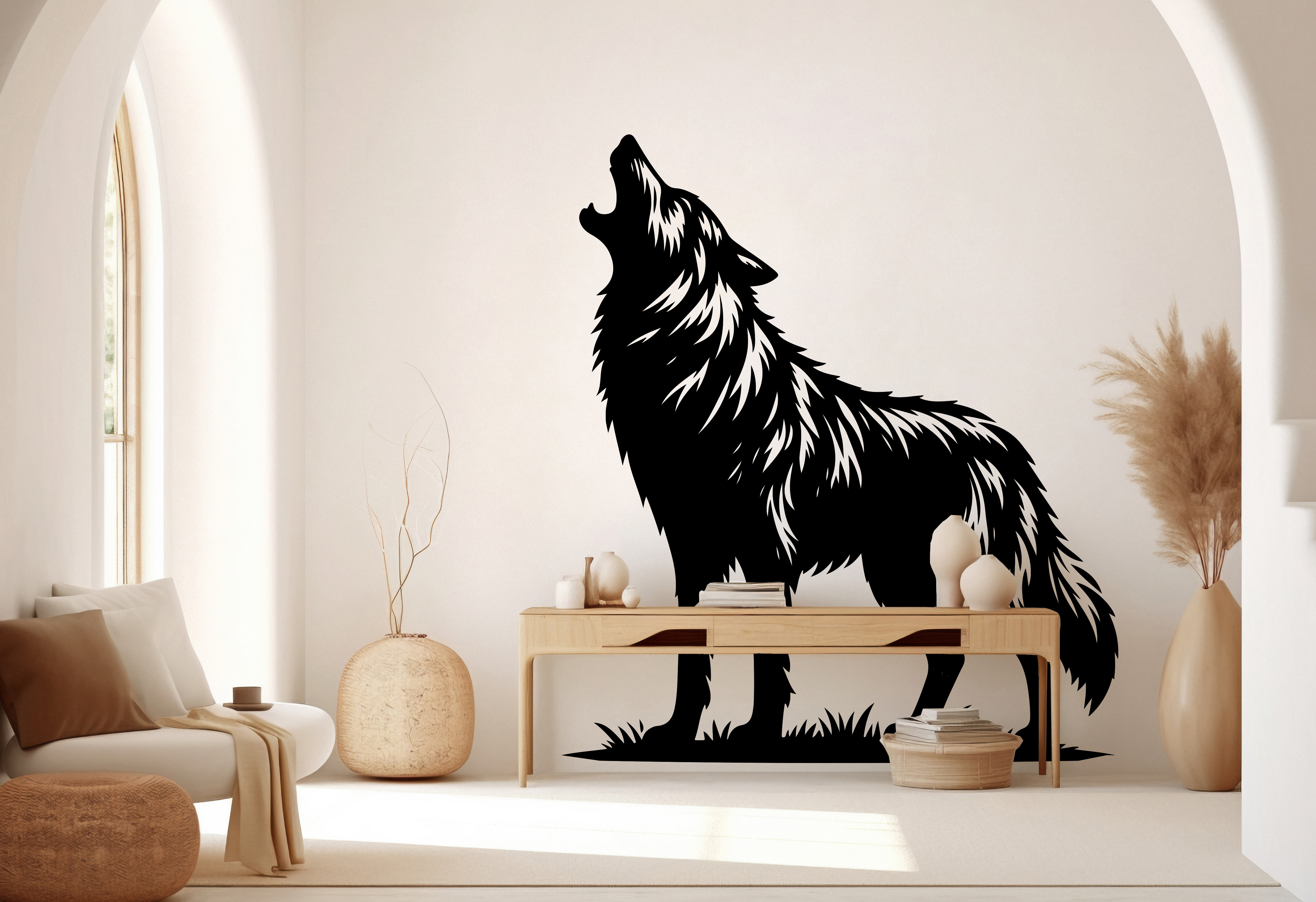 Millwood Pines Wolf Wall Decal, Wolf Wall Art, Wolf Room Wall Sticker ...