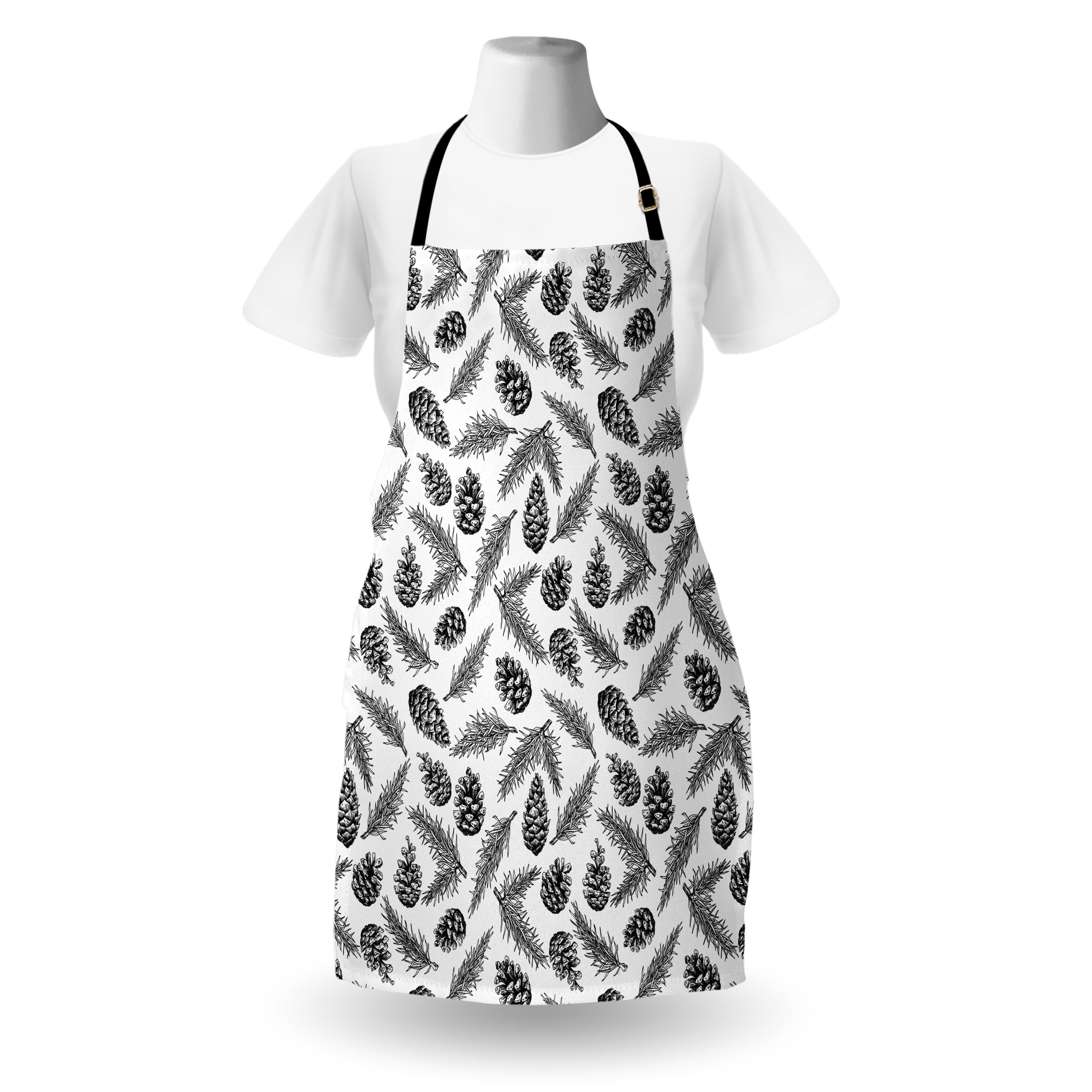 East Urban Home Evergreen Apron, Cooking Gardening, Adult Size, Charcoal Grey White | Wayfair