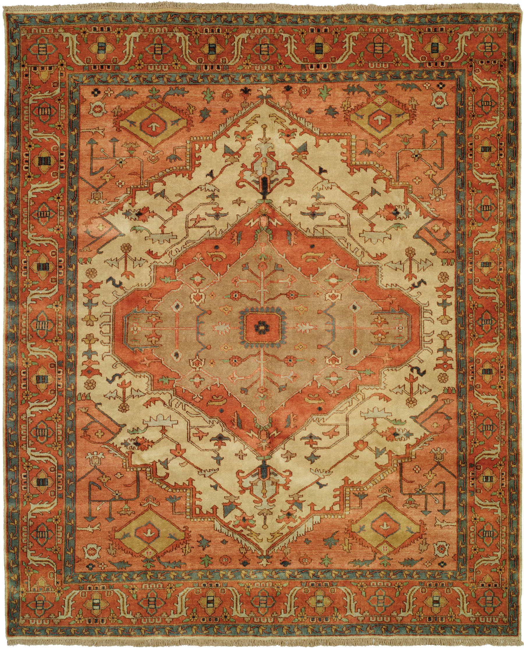 Shalom Brothers Jules Serapi Kashan Terracotta/Beige/Brown Area Rug ...