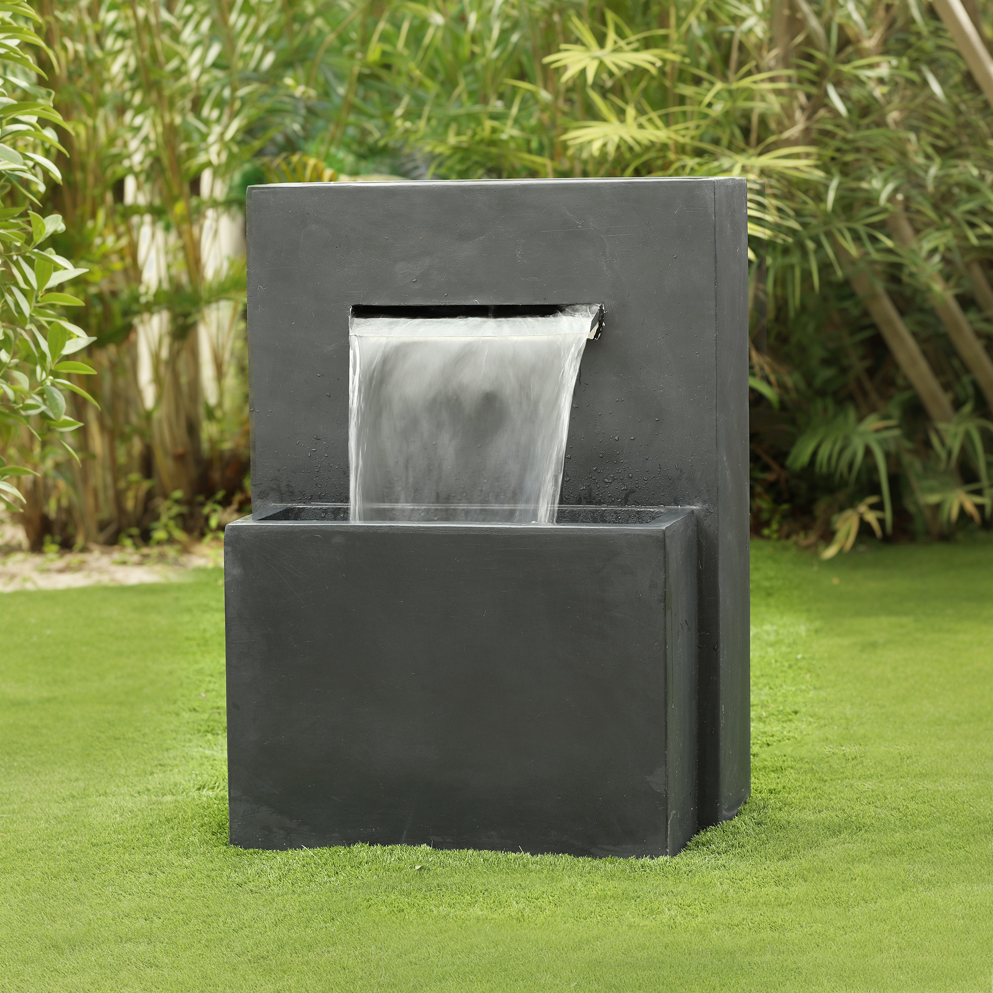 17 Stories Grey Resin Waterfall Outdoor Fountain & Reviews - Wayfair Canada