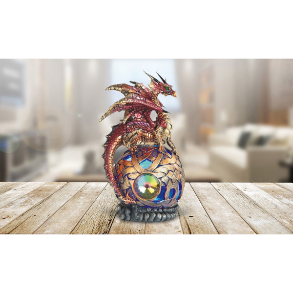 Trinx Deniyah Deniyah 6"H Red Dragon On Light Up LED Orb Collectible ...