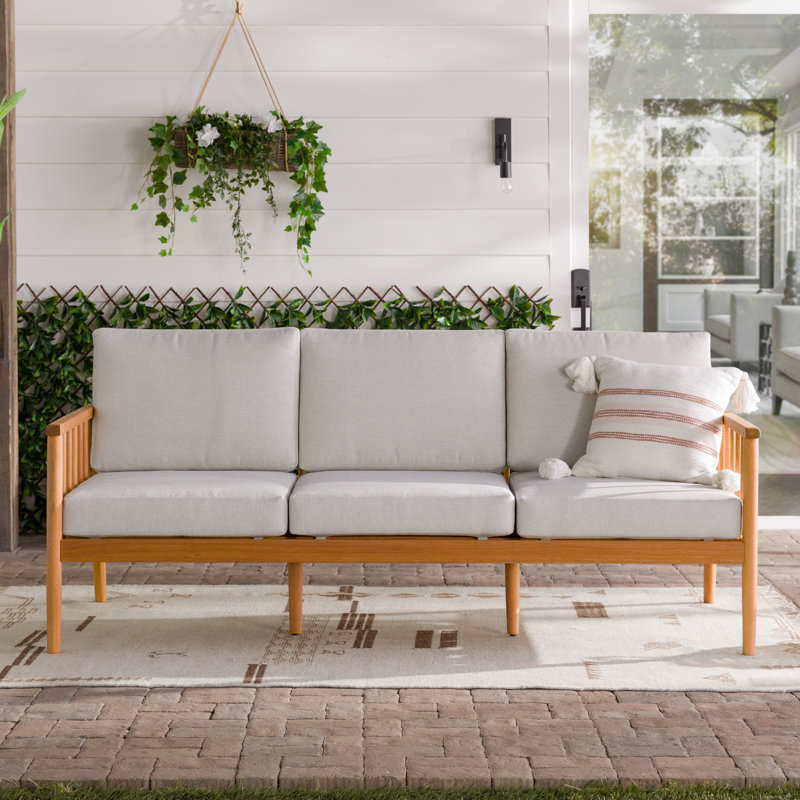 George Oliver Baring 76'' Eucalyptus Outdoor Patio Sofa & Reviews | Wayfair