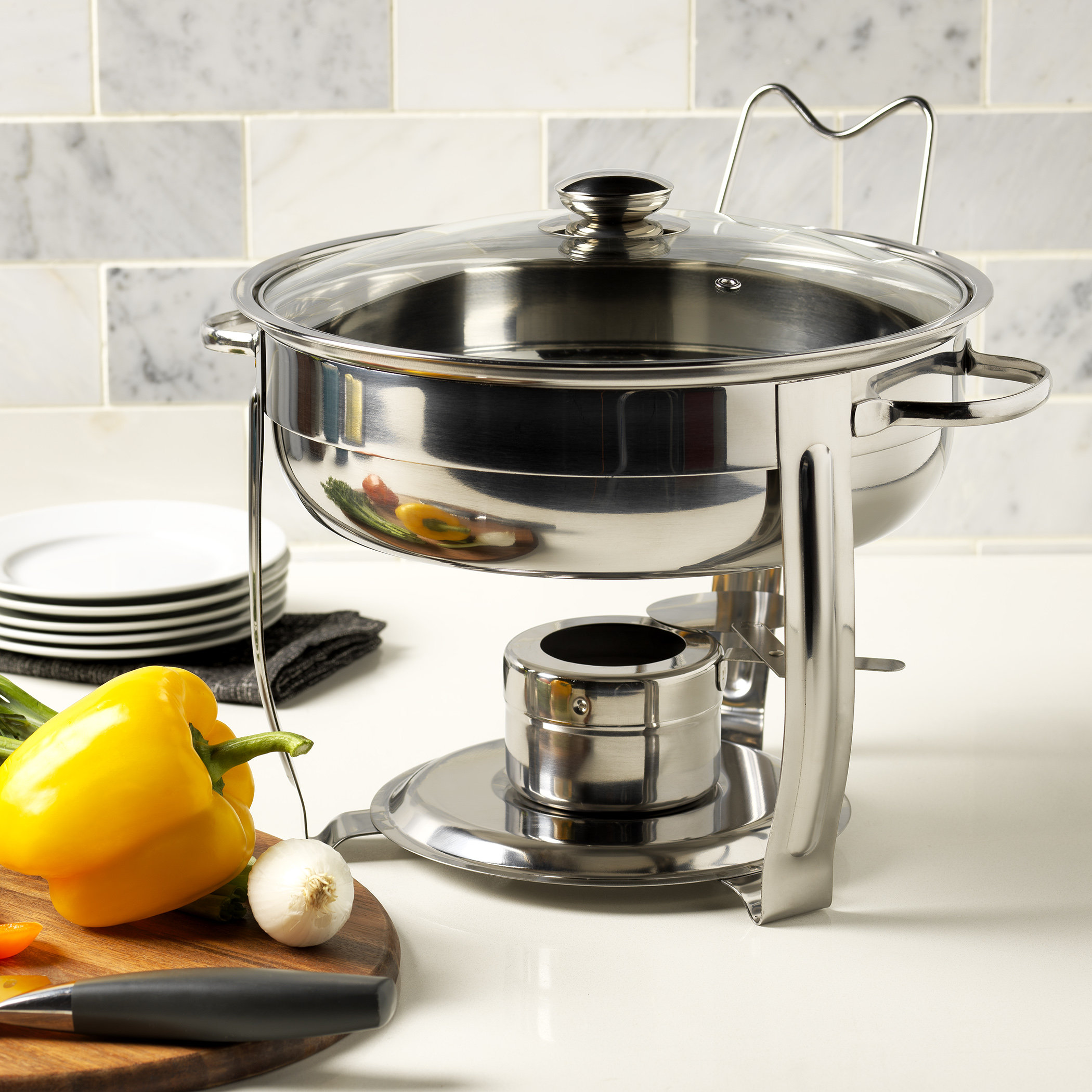 Denmark Cookware 4QT/7PC STAINLESS STEEL CHAFTING DISH & Reviews | Wayfair