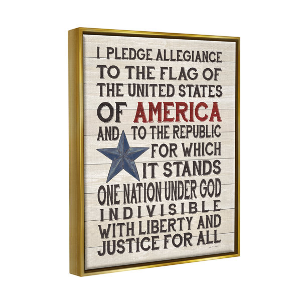Trinx Pledge Of Allegiance Stars And Stripes Americana Rustic Wood Look ...