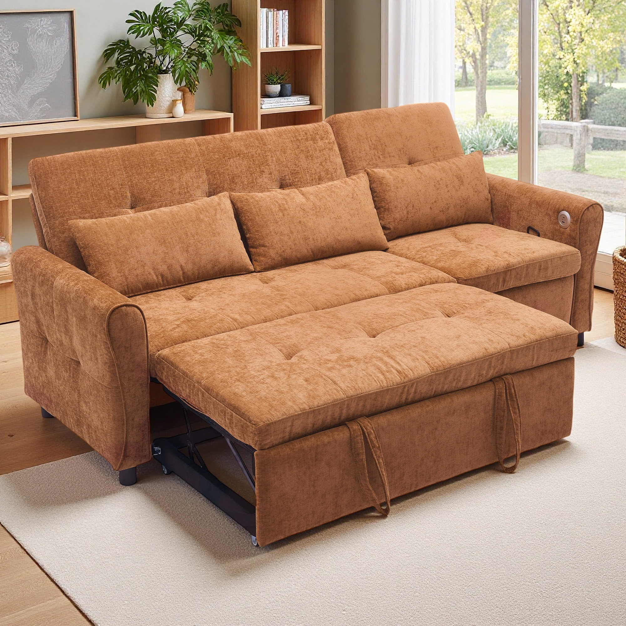 Latitude Run® 2-In-1 Sofa 82" Three-Seater Sofa With A Sofa Bed And A ...