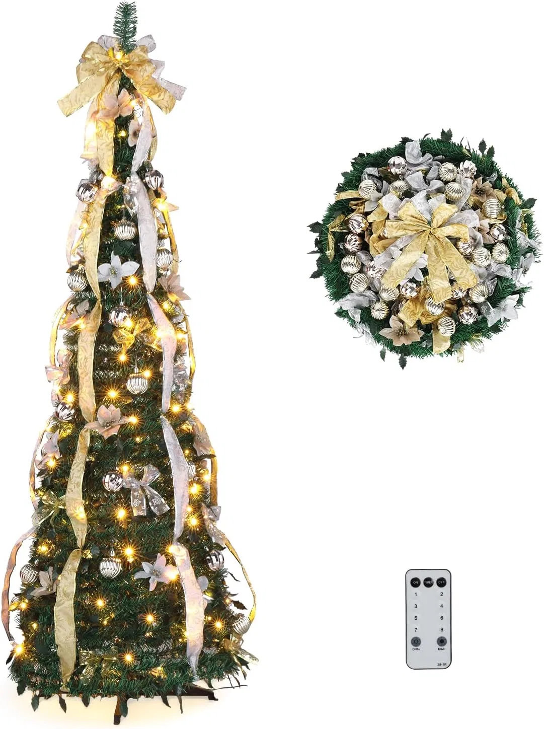 The Holiday Aisle® 6ft Pre-lit Pop-up Artificial Christmas Tree With ...