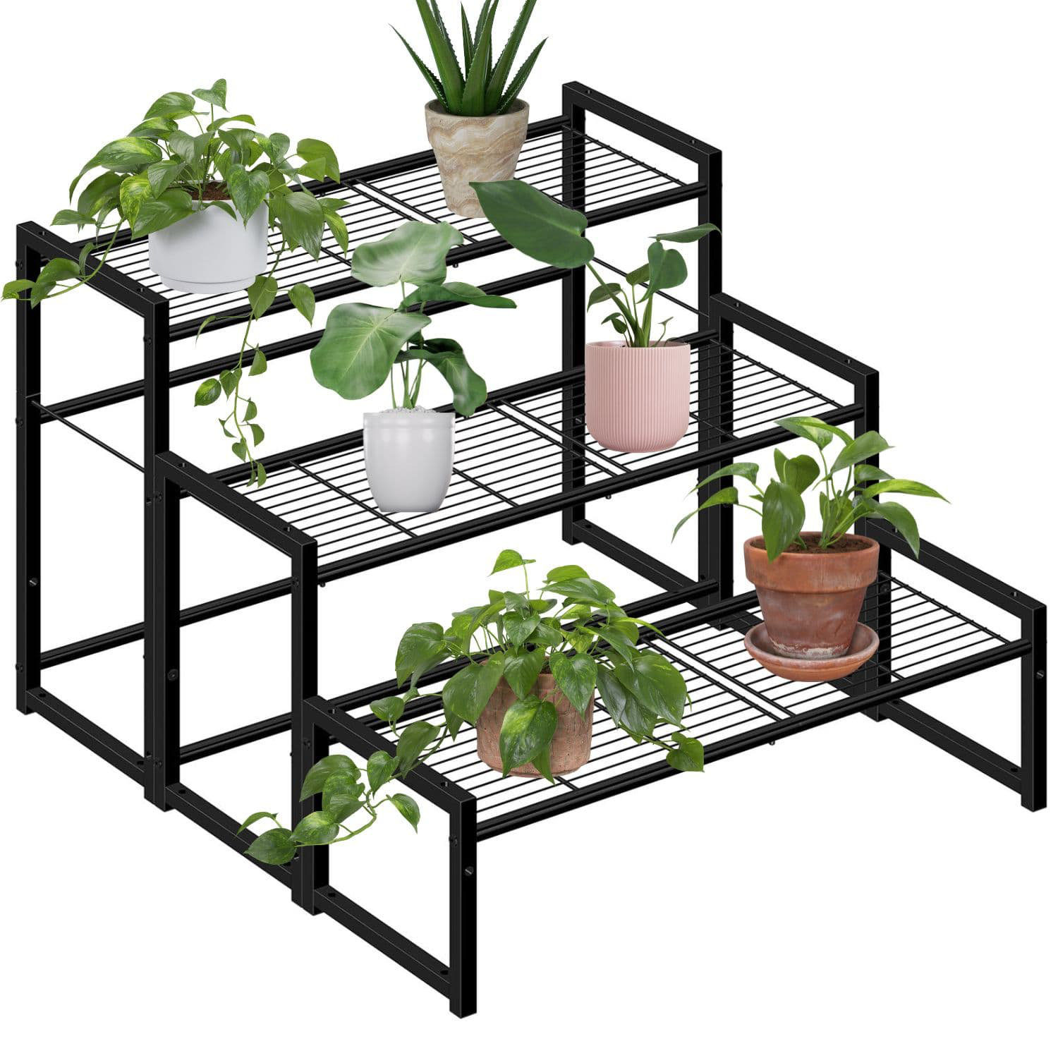Arlmont & Co. 3-Tier Metal Stand, Waterproof, Indoor-Outdoor - Wayfair ...