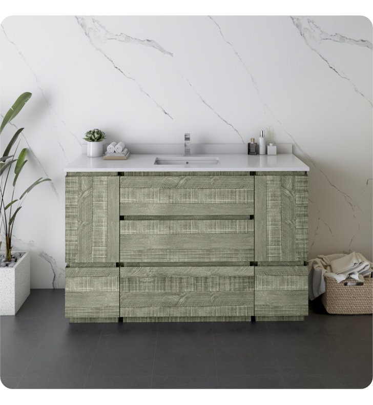 Fresca® Formosa 53" Wall Mounted Single Sink Bathroom Vanity Base Only ...