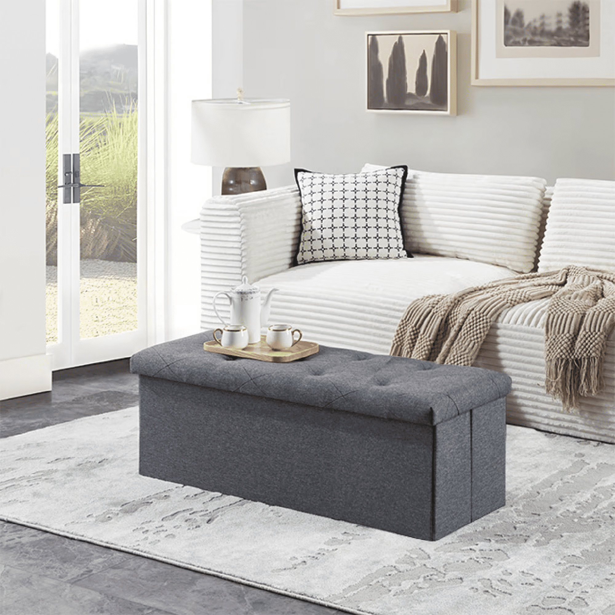 Ebern Designs 43 Inches,Folding Ottoman With Storage, Storage Bench ...