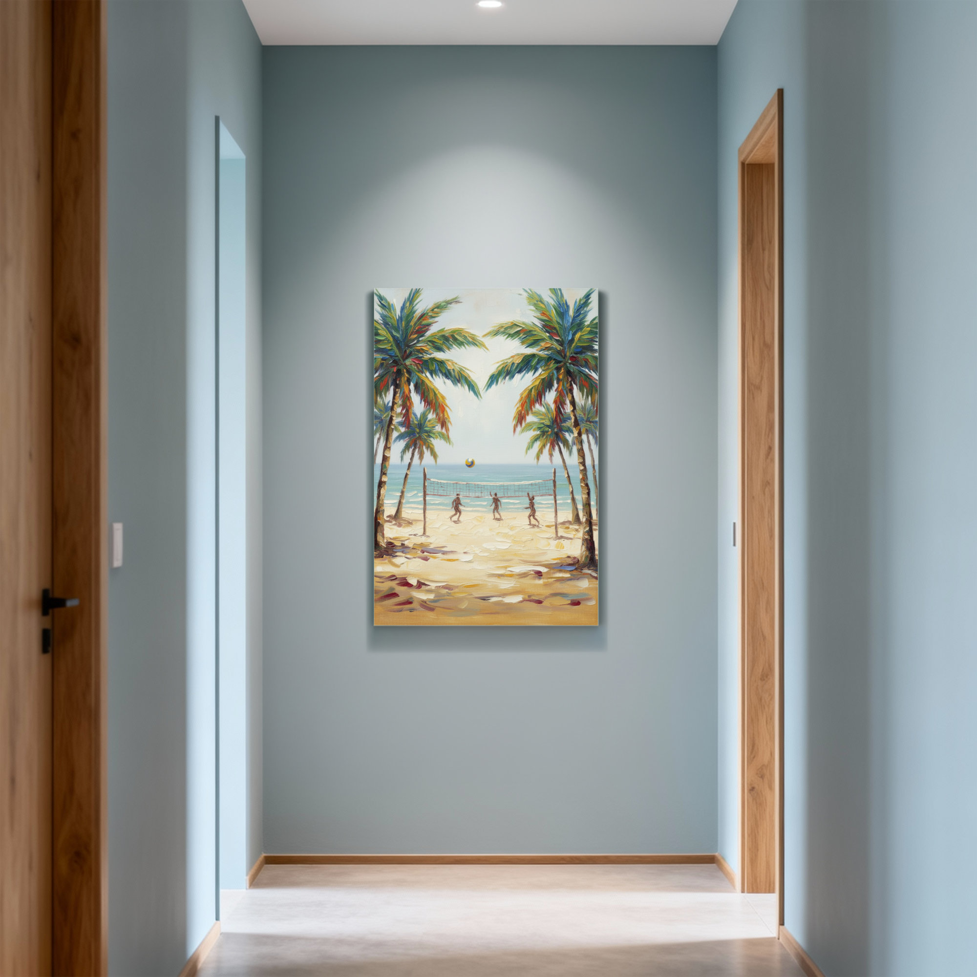 Canora Grey Plants &Flowers Beach Volleyball Palm Trees Ocean View ...