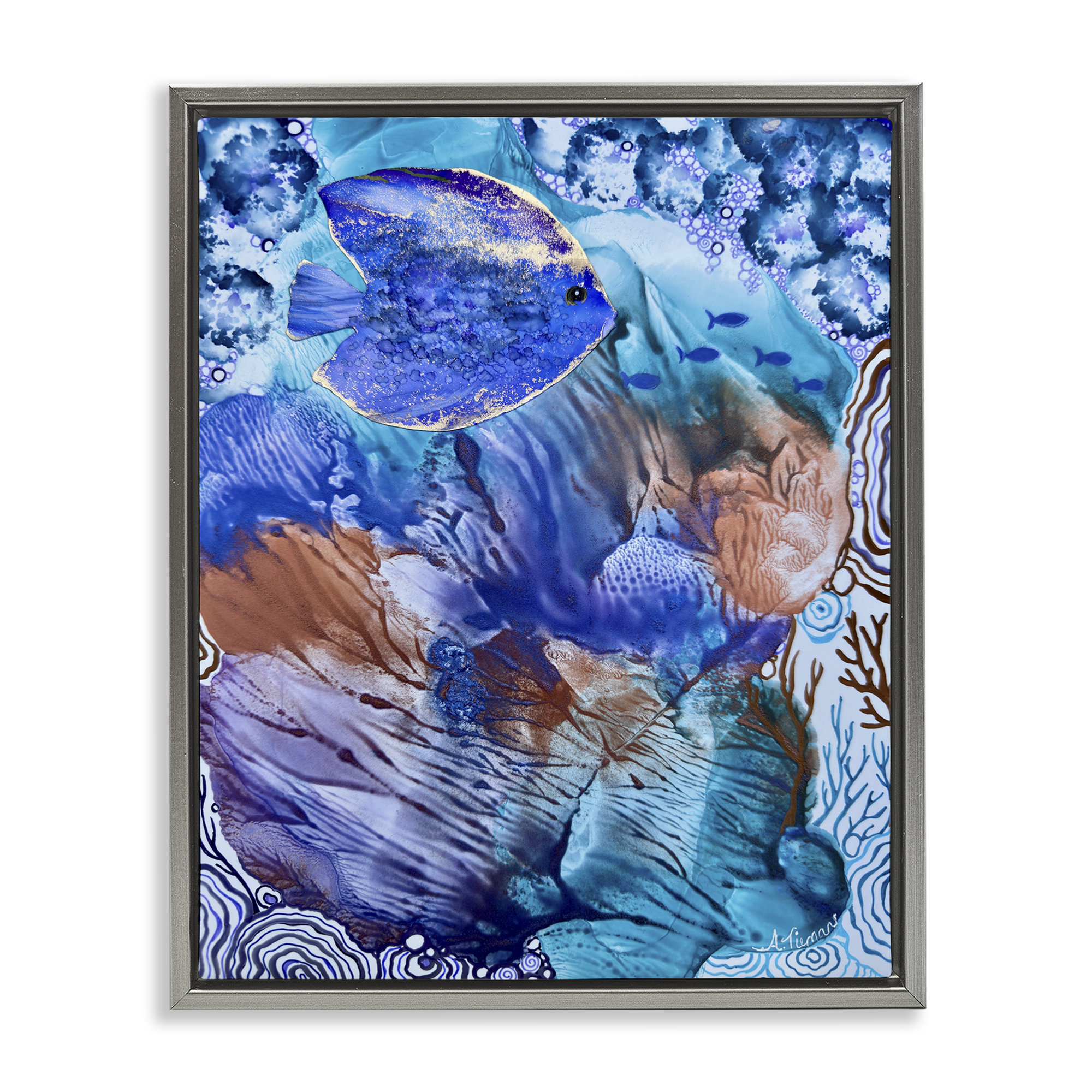 Latitude Run® Underwater Fish Sea Life Floating Frame, design by Amy ...