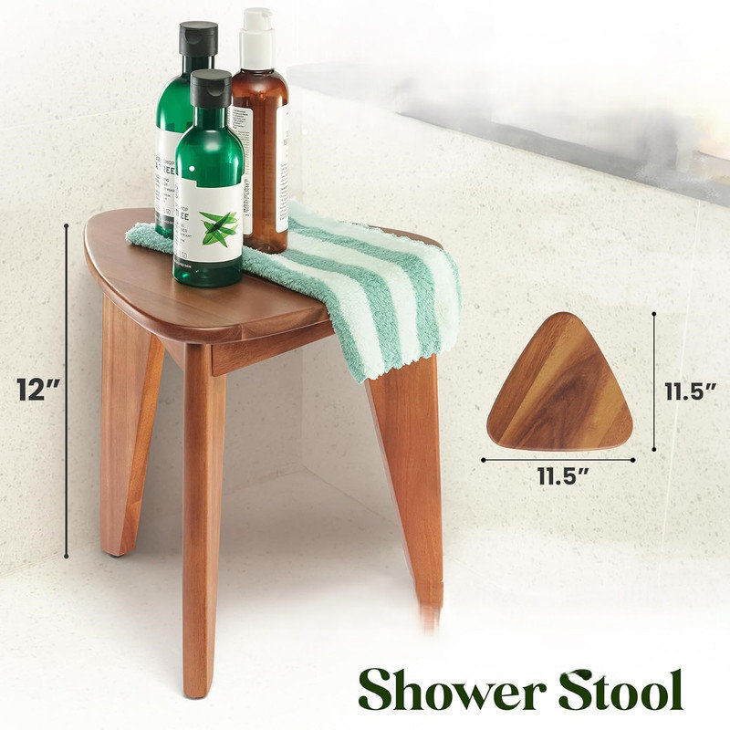 Millwood Pines Wooden Showers Stool Seat for Shaving Legs - Small ...