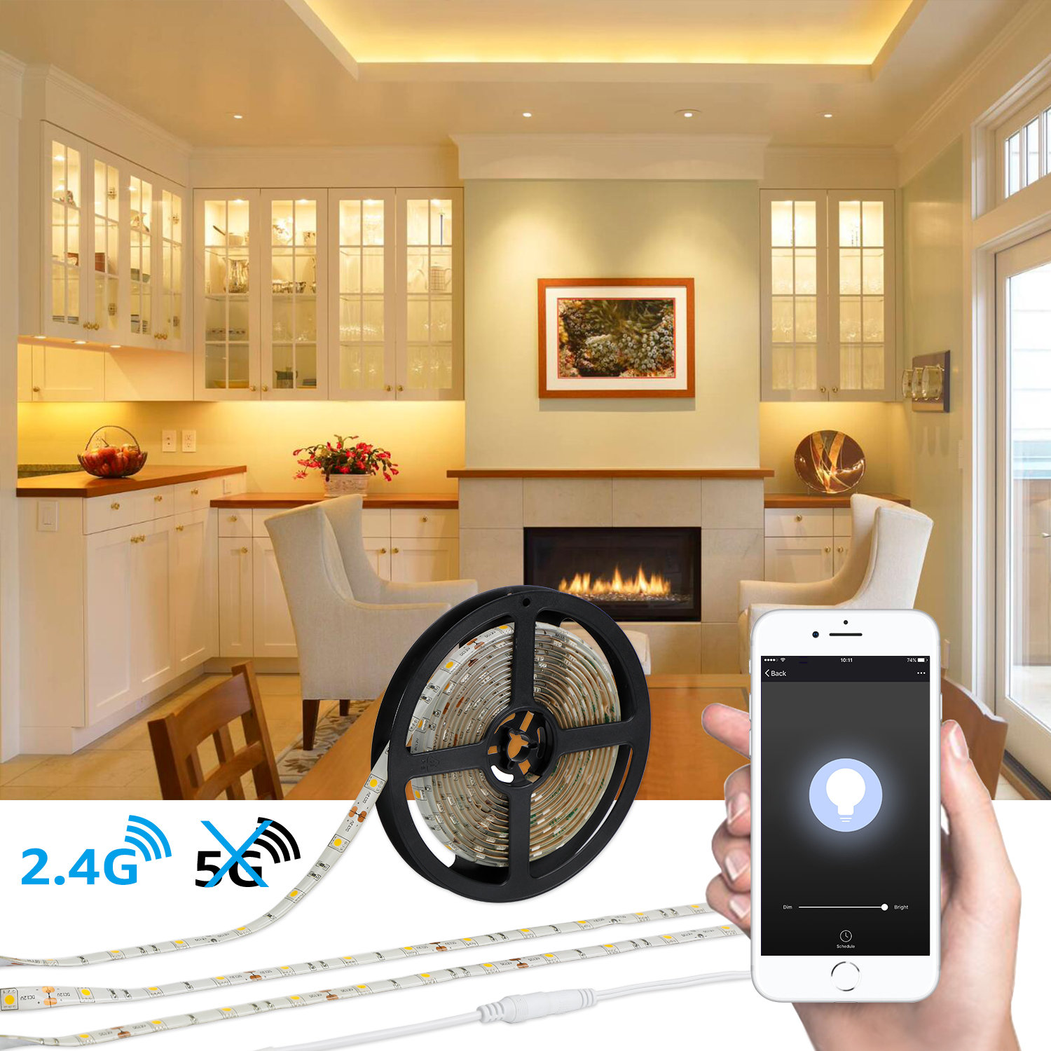 TORCHSTAR 16.4 Ft Led Strip Lights, Work With Alexa, Smart Phone App ...
