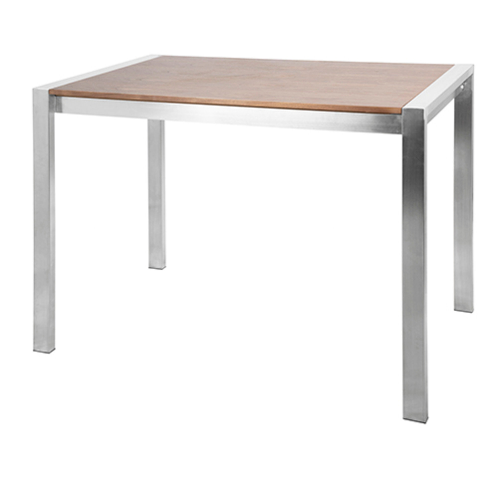 George Oliver Contemporary Counter Table in Brushed Stainless Steel and ...