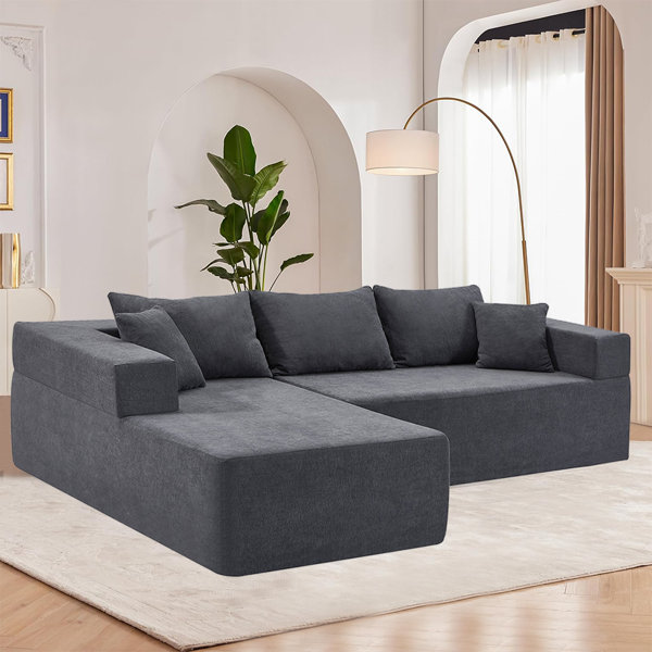 Ivy Bronx Jamesley Modular L-Shape Sectional Sofa Couch,High Seat Hight ...
