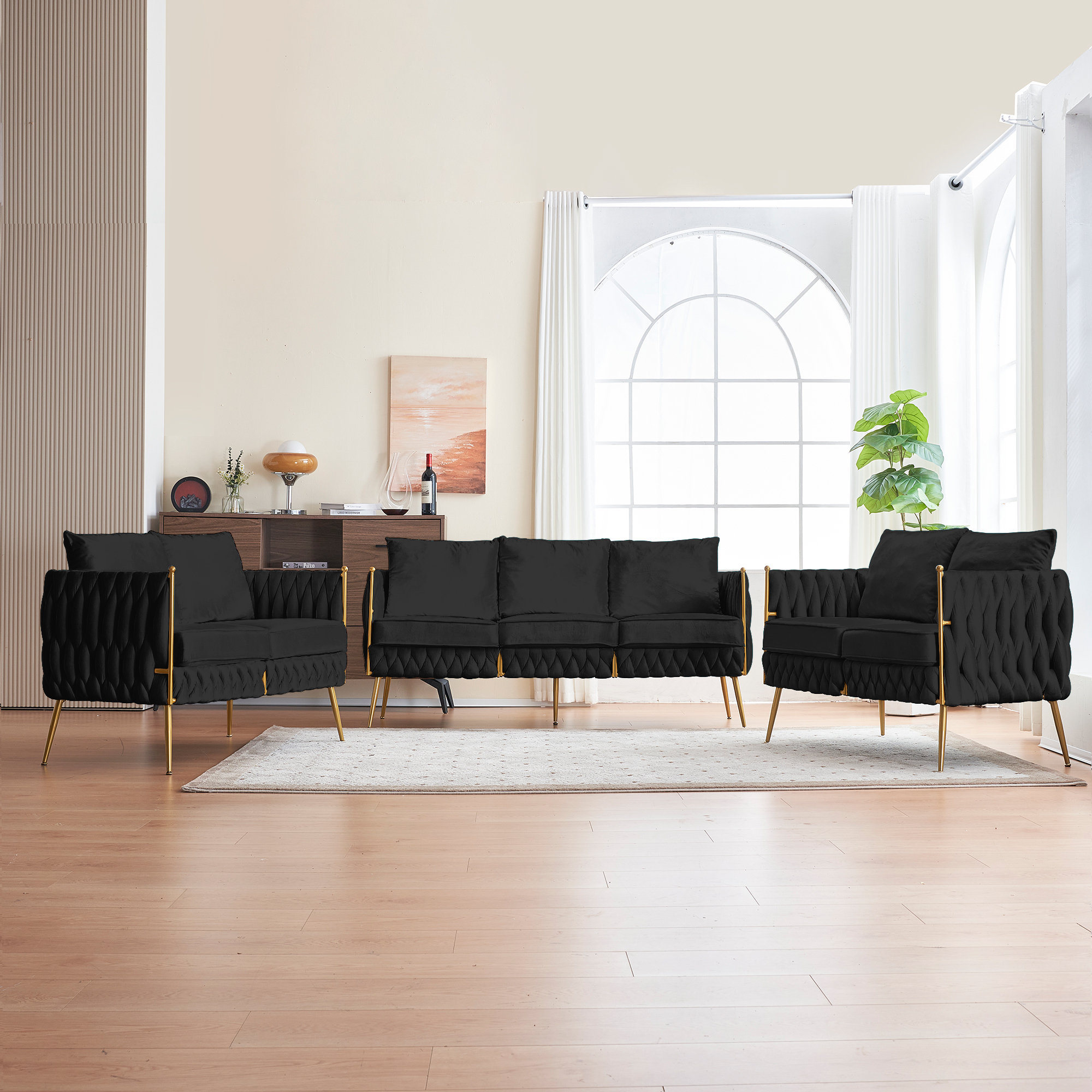 Everly Quinn Vanteen 2 - Piece Velvet Living Room Set - Wayfair Canada