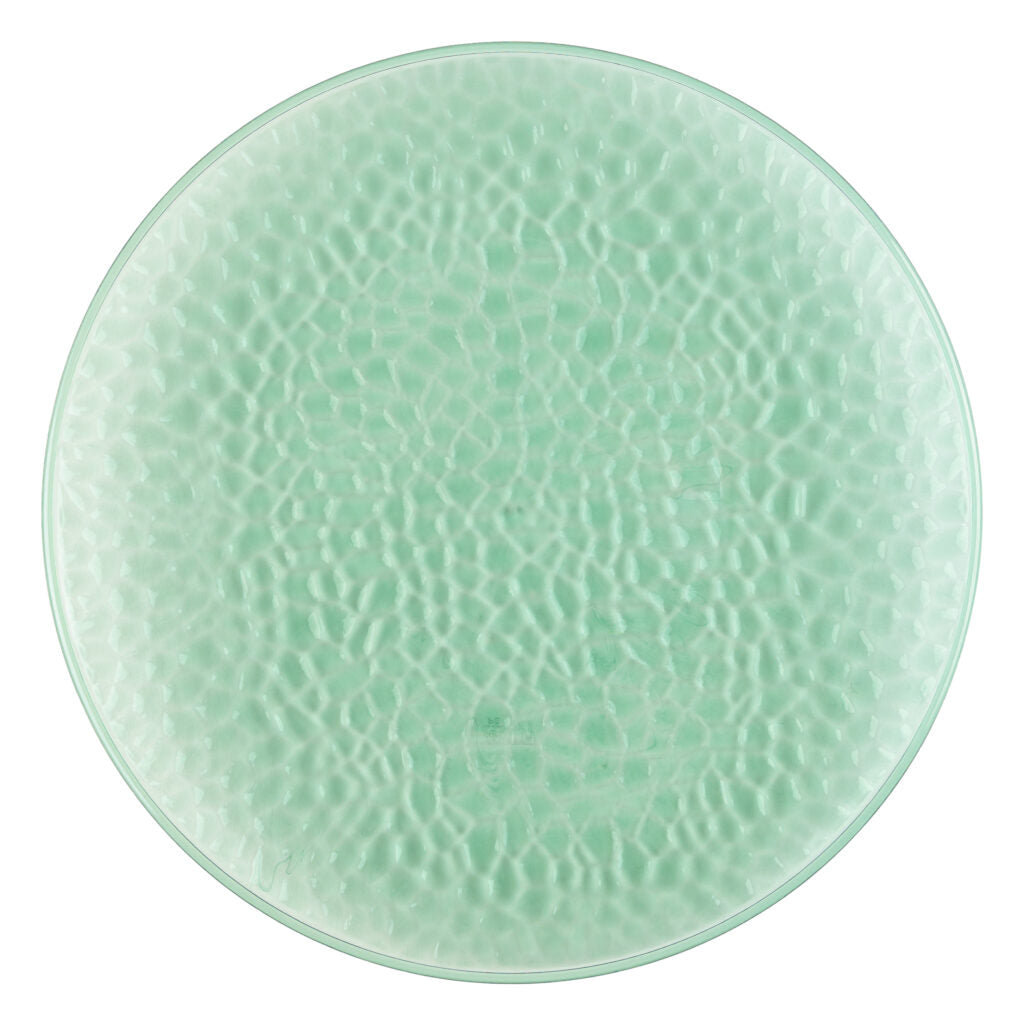 Ecoquality 13 Inch Round Hammered Translucent Green Plates 16 Guests ...