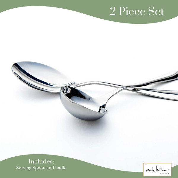 Nicole Miller 2-Piece Stainless Steel Serving Spoon Set & Reviews | Wayfair