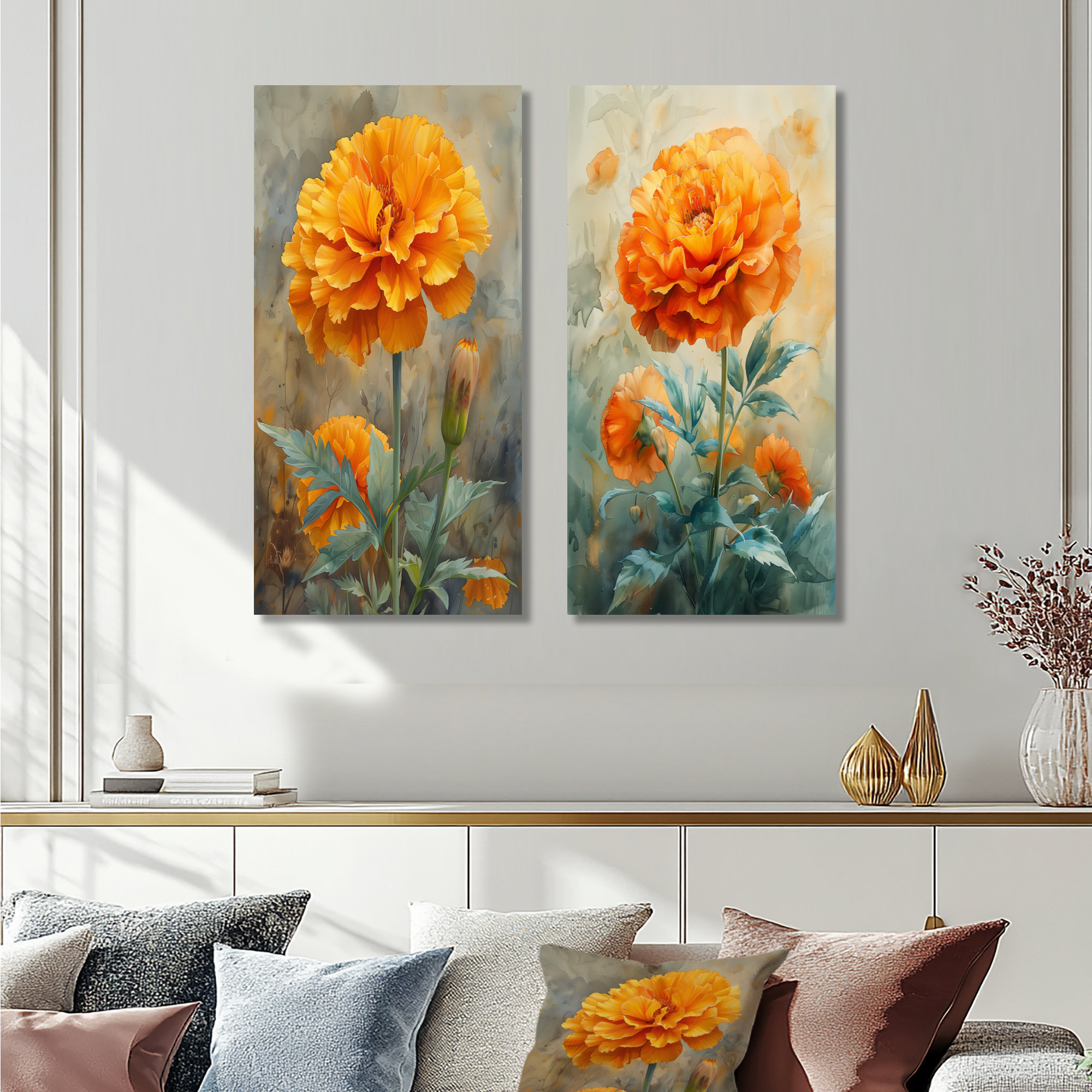 Winston Porter Yellow Green Morning Sun Marigold I - Marigold Wall Art ...