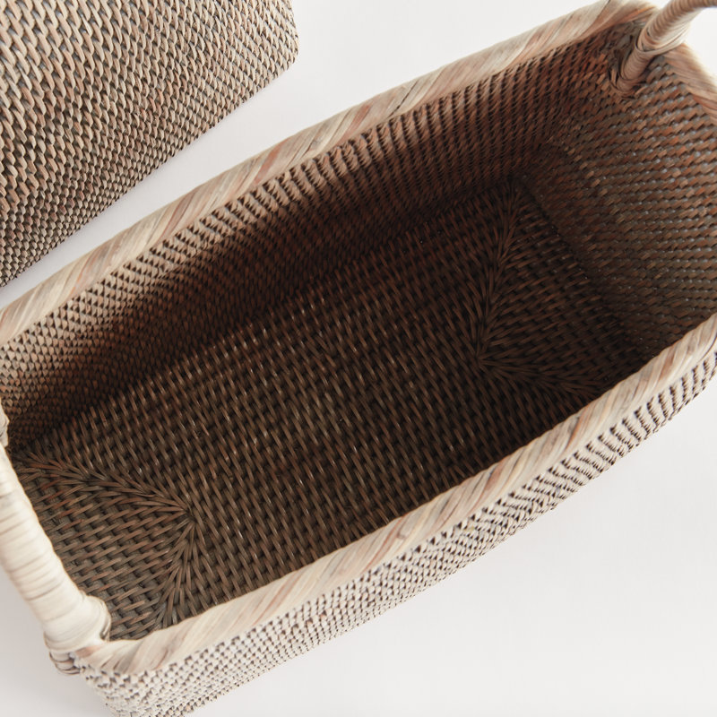 Bayou Breeze Decotis RATTAN NARROW MAGAZINE BASKETS | Wayfair
