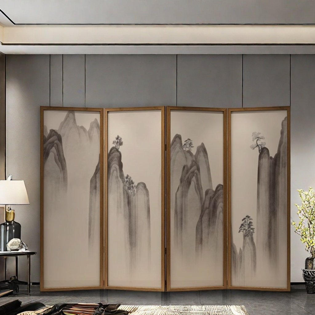 Sleek Surface Designs Vintage Wood Foldable Screen | Wayfair