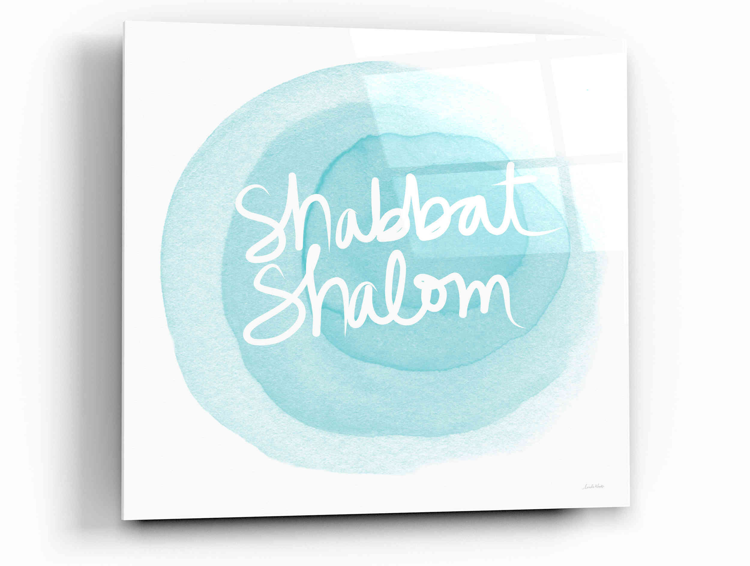 Trinx Shabbat Shalom Blue by Linda Woods - Unframed Graphic Art | Wayfair