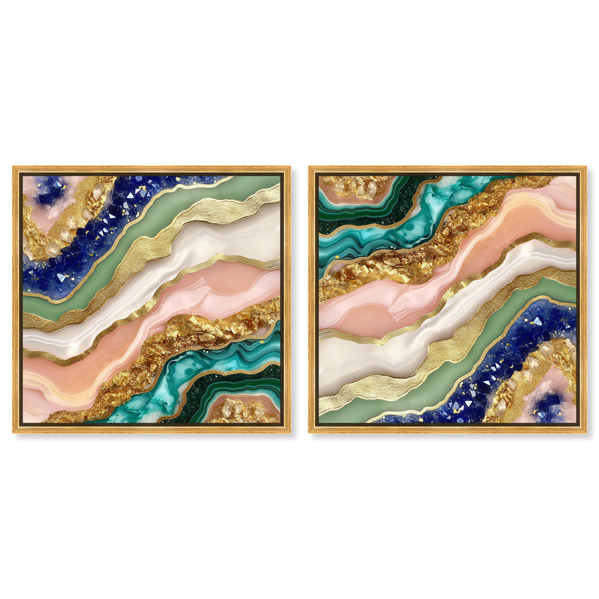 Art Remedy Lustrous Elements Set Canvas Geode Art by Art Remedy | Wayfair