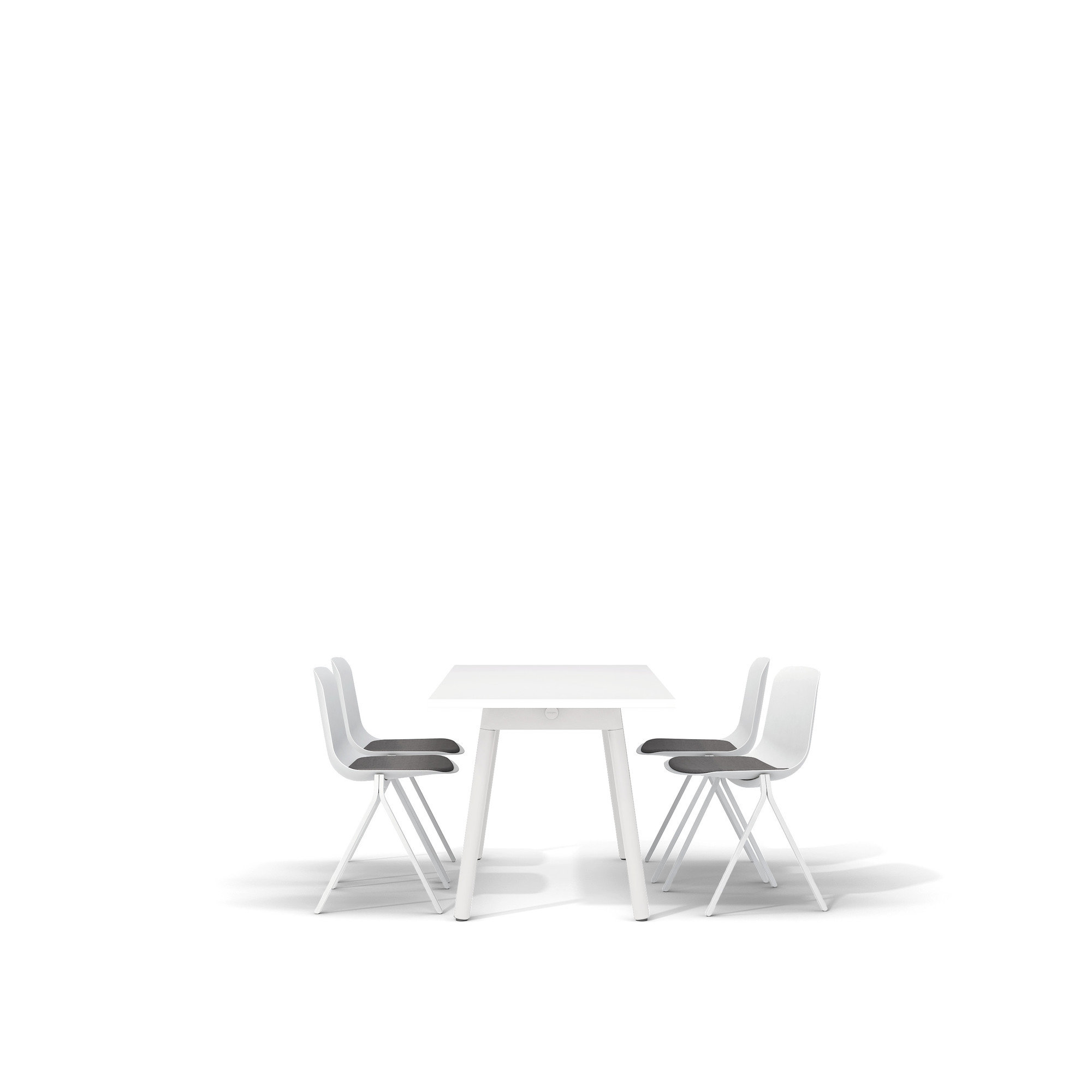 Poppin Series A Table, Wht/Wht + Key Chairs , Wht | Wayfair