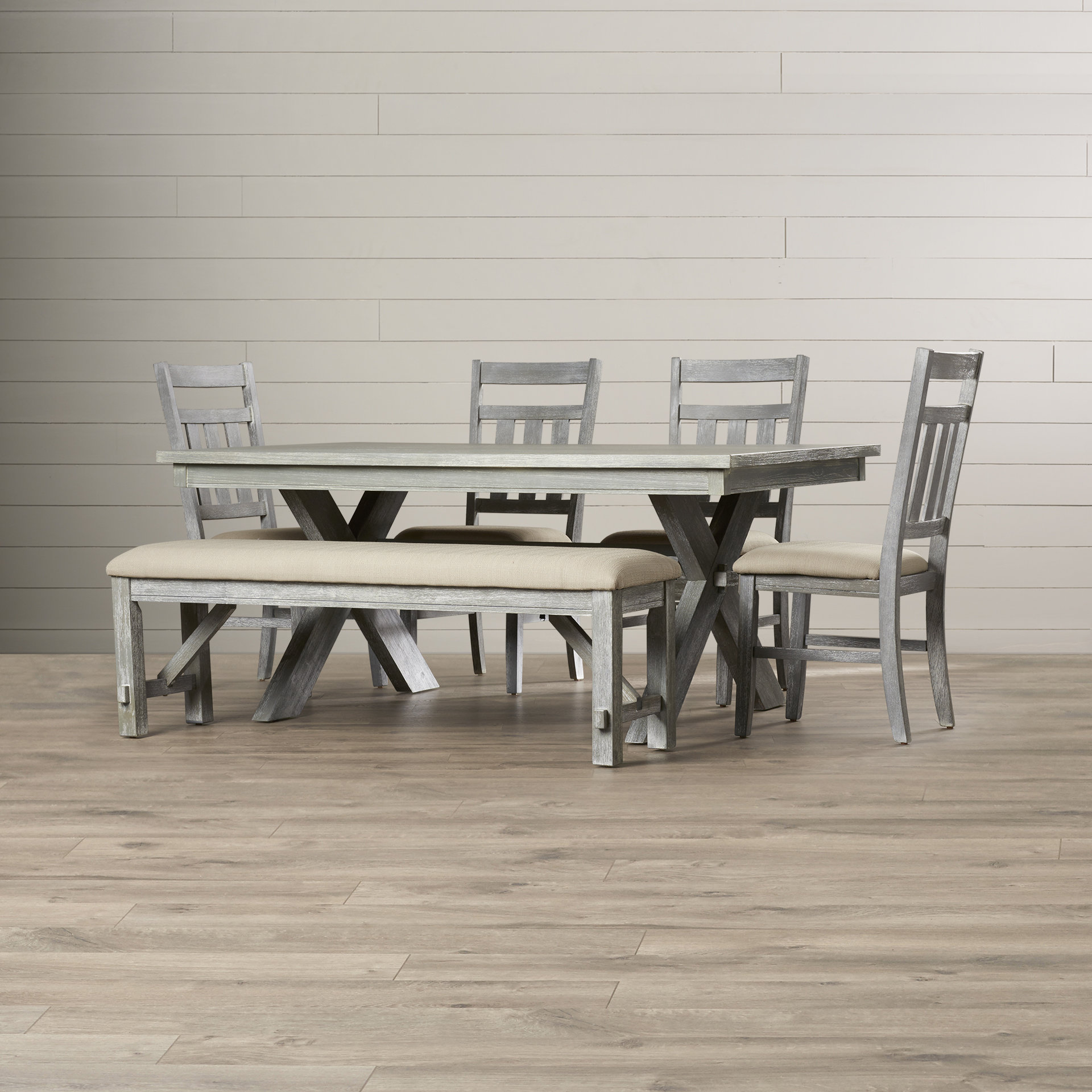 Kelly Clarkson Home Parsons 6-Piece Upholstered Trestle Dining Set ...